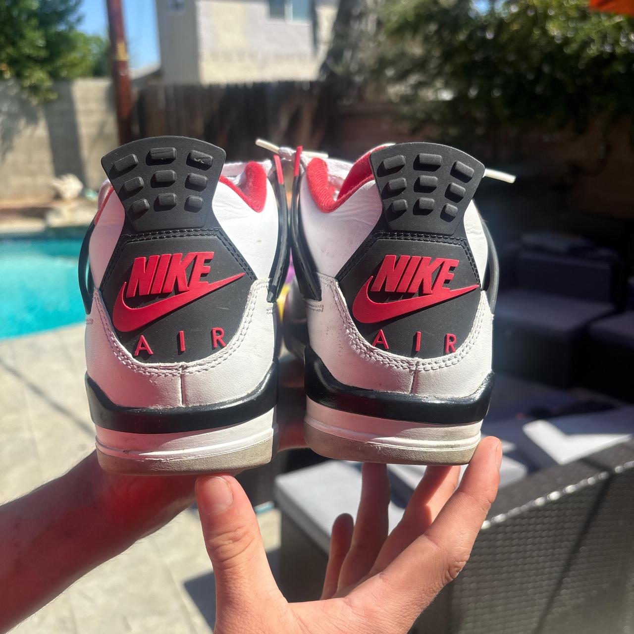 air jordan 4 color: red black not new but worn and... | Depop