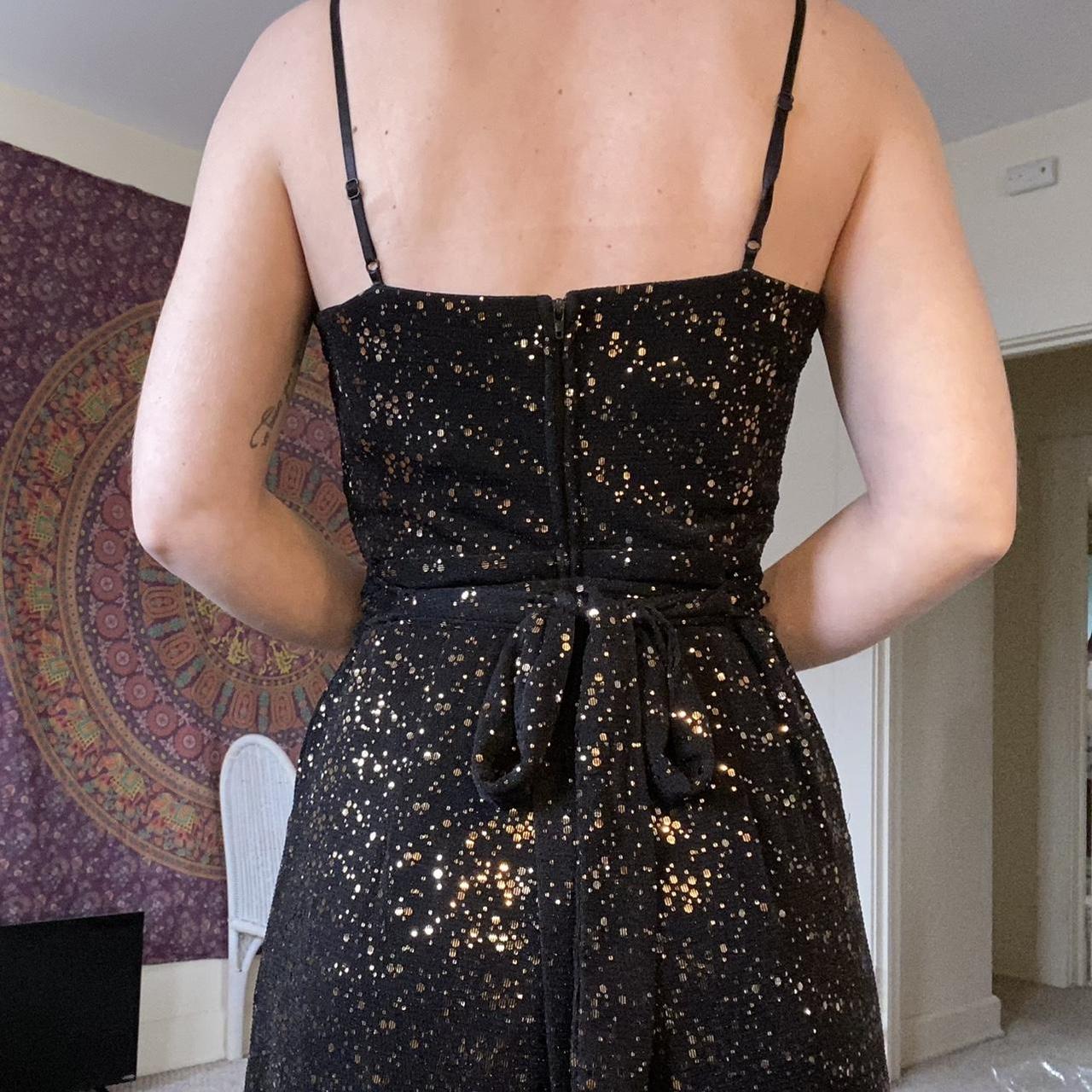 Black and gold sequin jumpsuit size medium. Super... - Depop