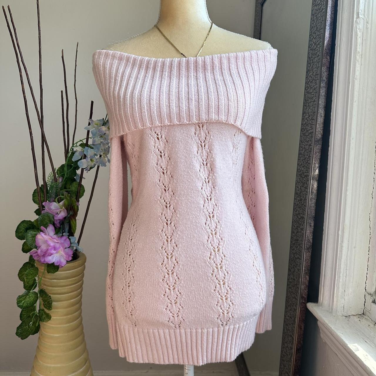 Y2K PINK OFF THE SHOULDER TOP Y2k pink knit on the... - Depop