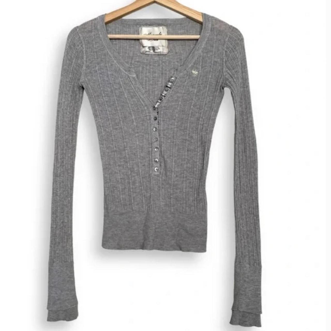 2000s Abercrombie & fitch grunge grey babydoll... - Depop