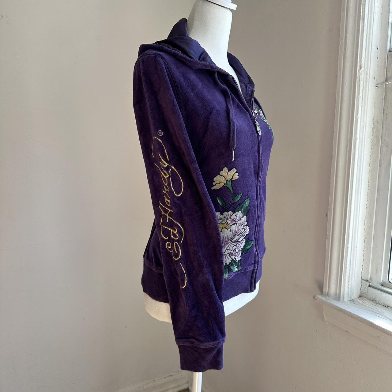 Y2k Ed hardy purple velour jacket - Early 2000s... - Depop
