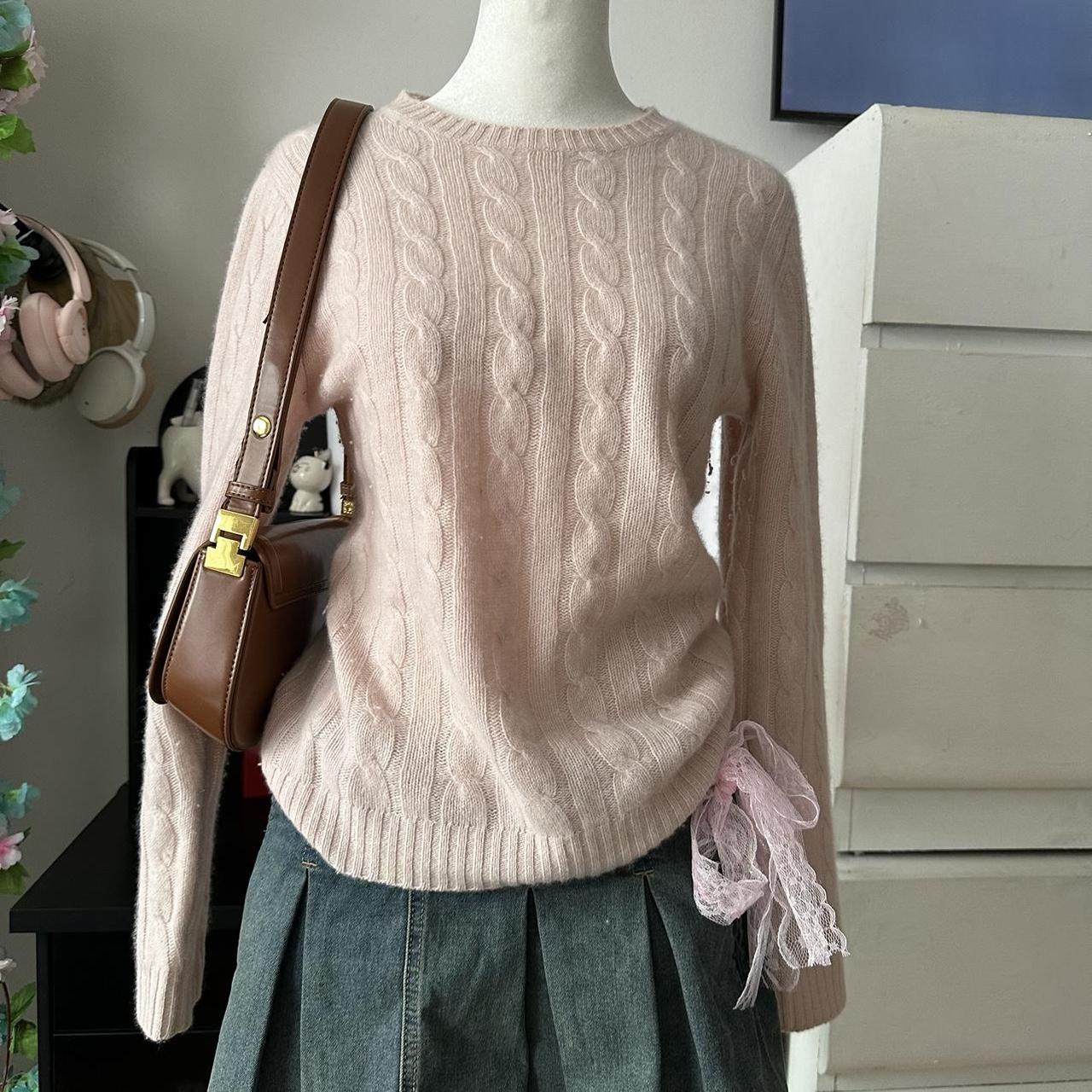 Y2k cable knit cashmeres jumper Early 2000s baby... - Depop