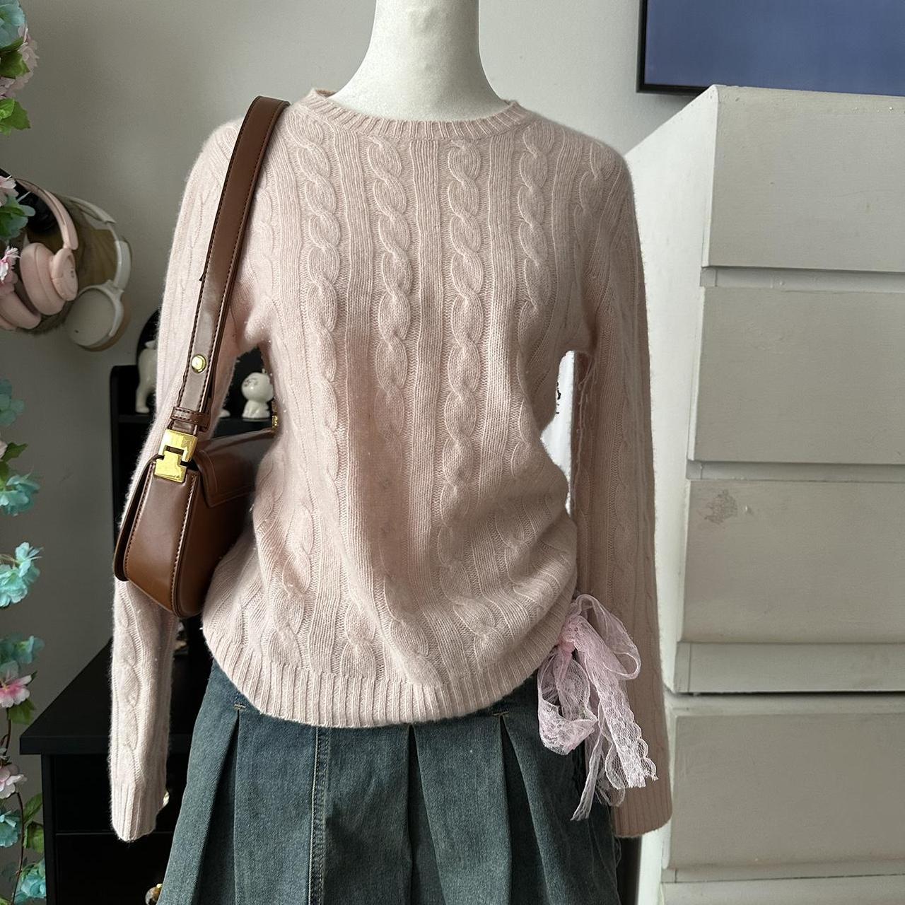 Y2k cable knit cashmeres jumper Early 2000s baby... - Depop