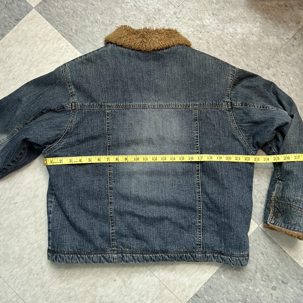 Wrangler Fur Lined Cropped Denim Jacket - size XL,... - Depop
