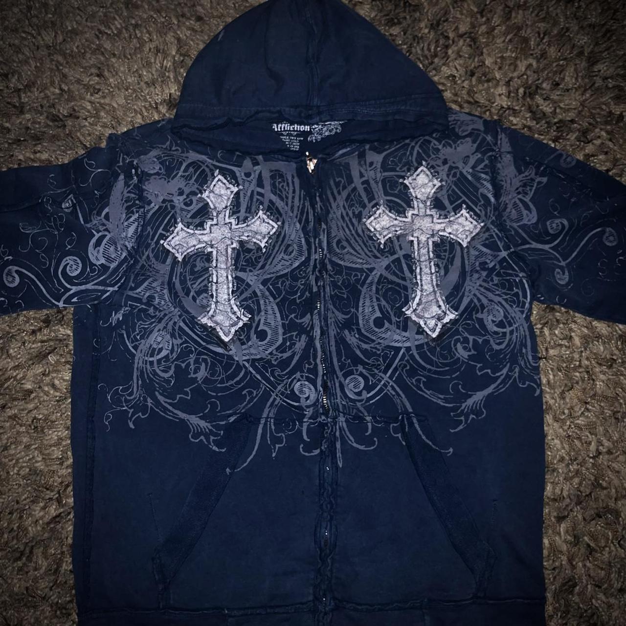 Affliction rare zip. designs are sick no flaws... - Depop