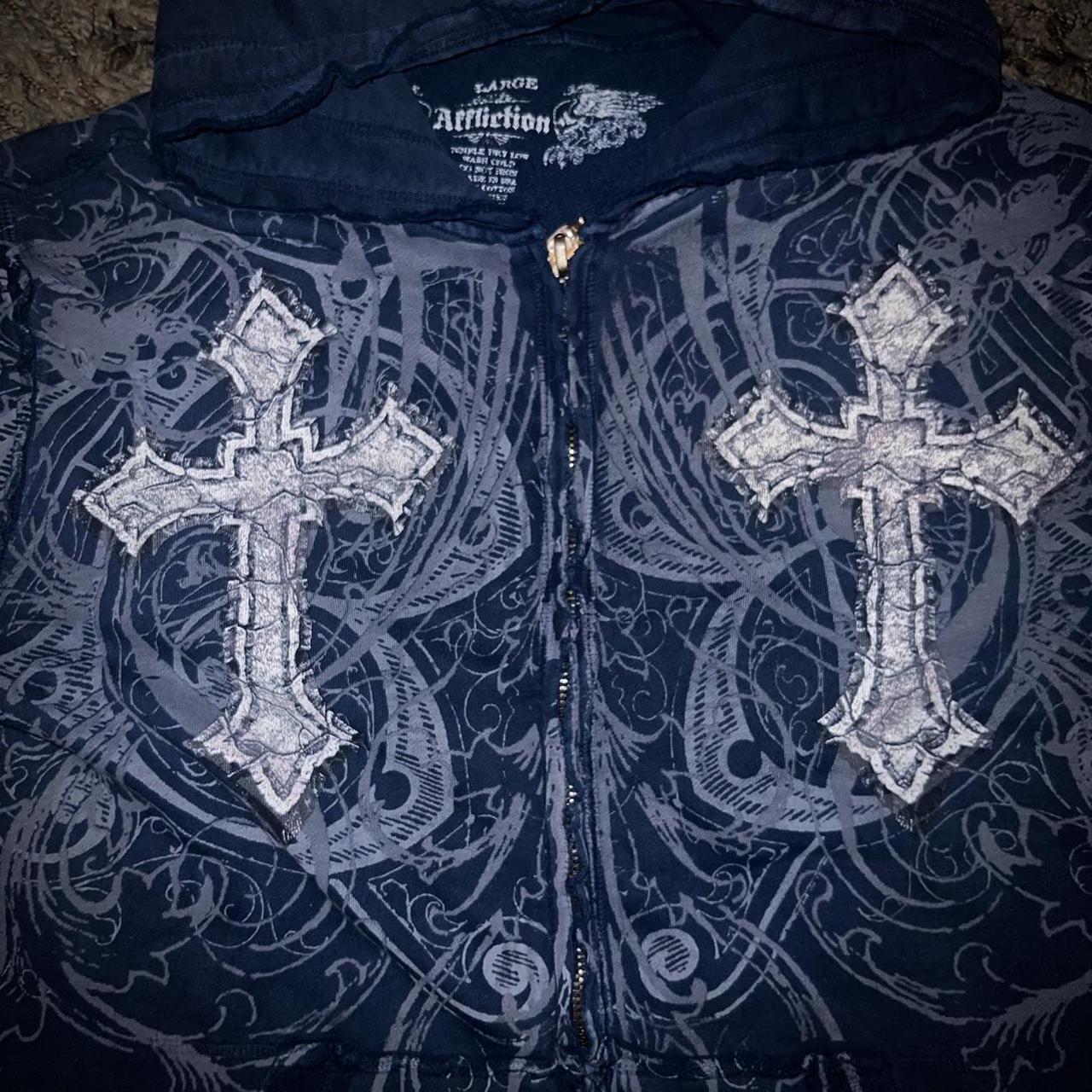 Affliction rare zip. designs are sick no flaws... - Depop