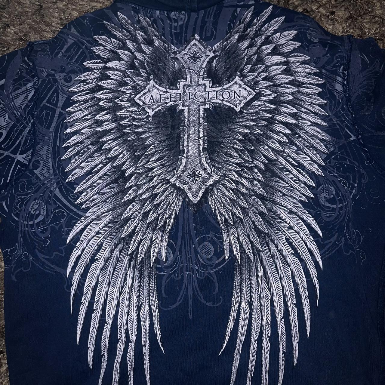 Affliction rare zip. designs are sick no flaws... - Depop