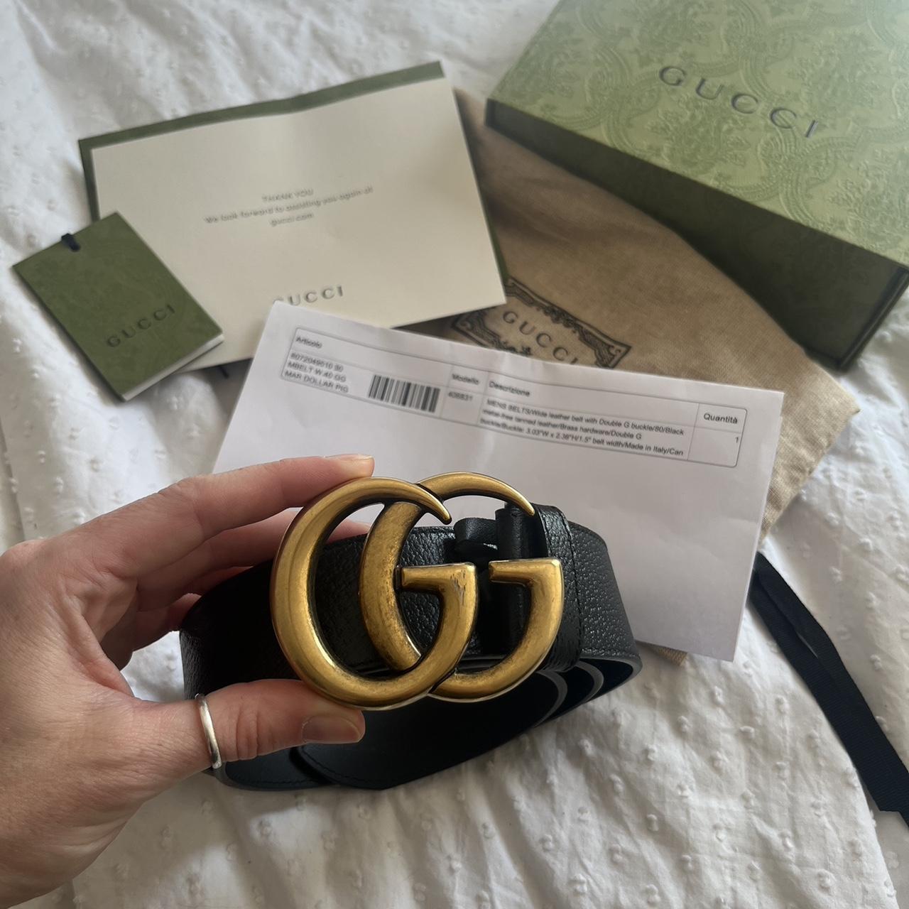 Gucci belt Comes with receipt and box/bags Wide... - Depop