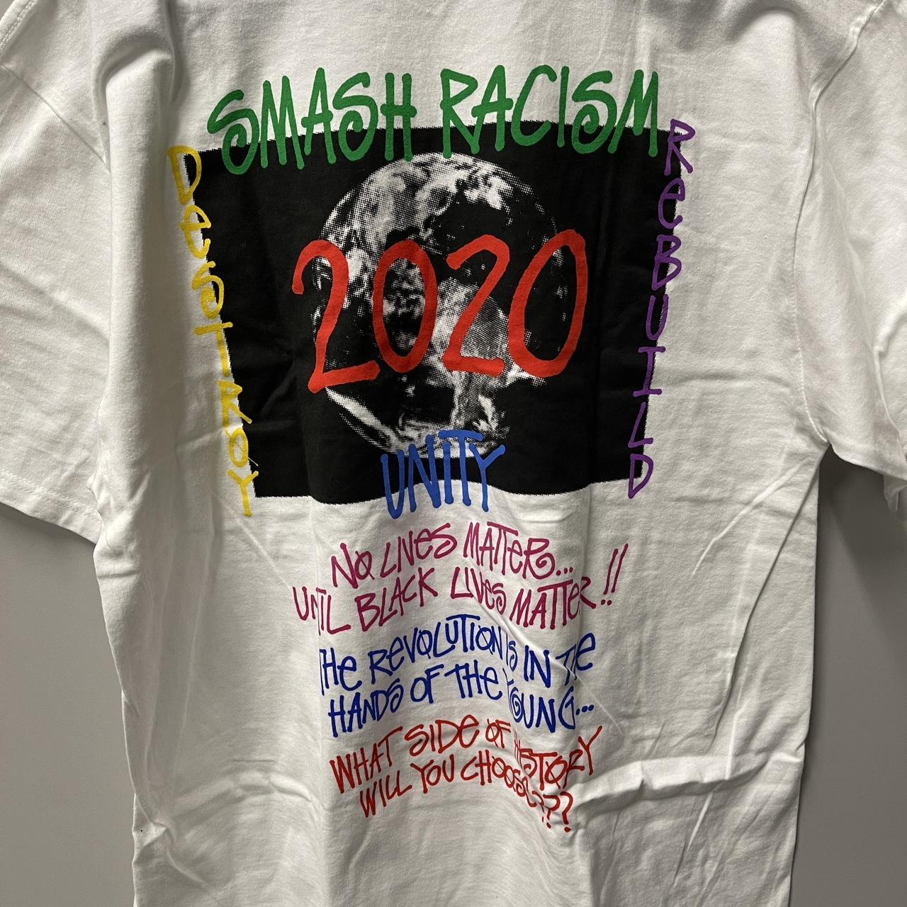 Stussy Smash Racism 2020 Tee - White Size:... - Depop