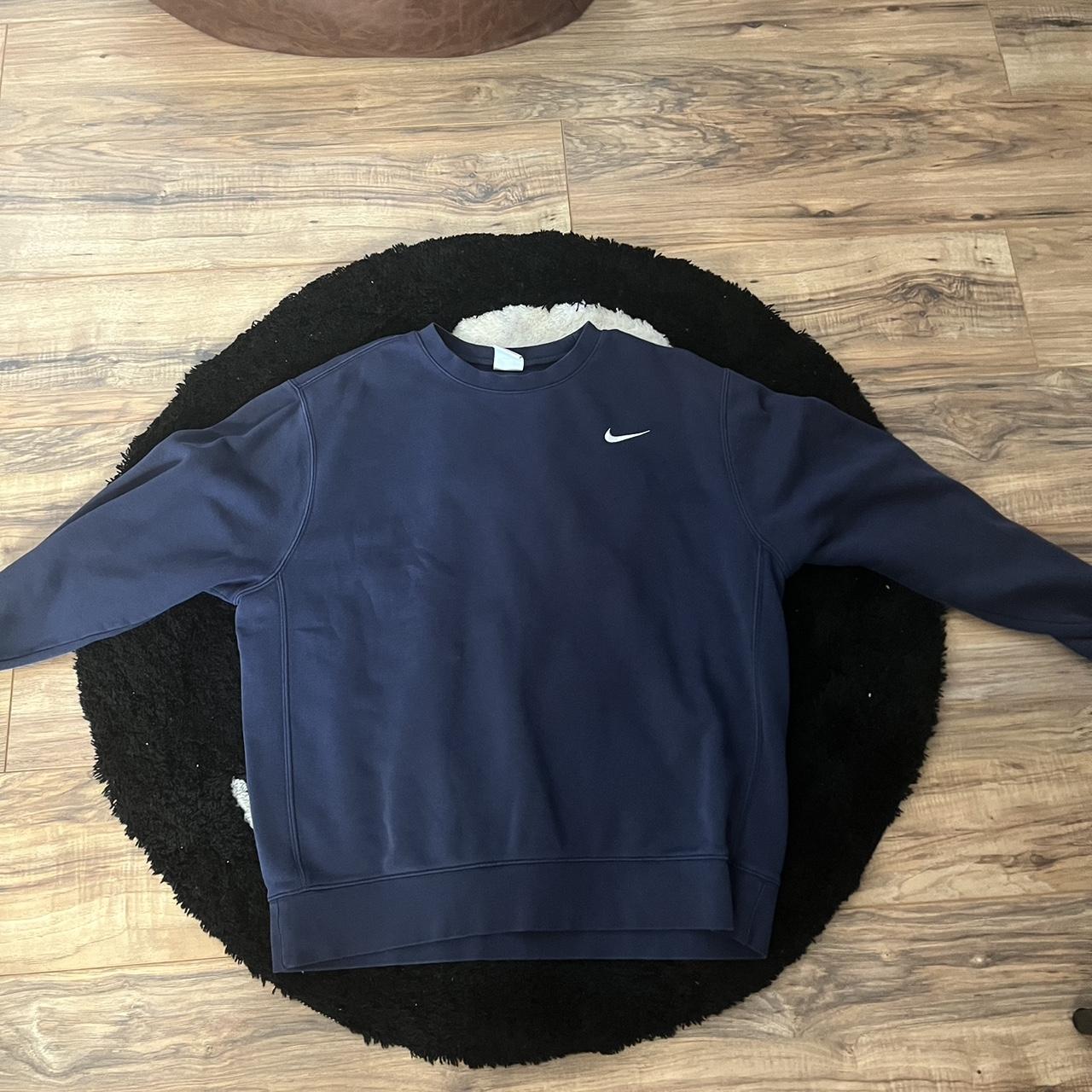 Nike blue crew neck - navy blue - size large - great... - Depop