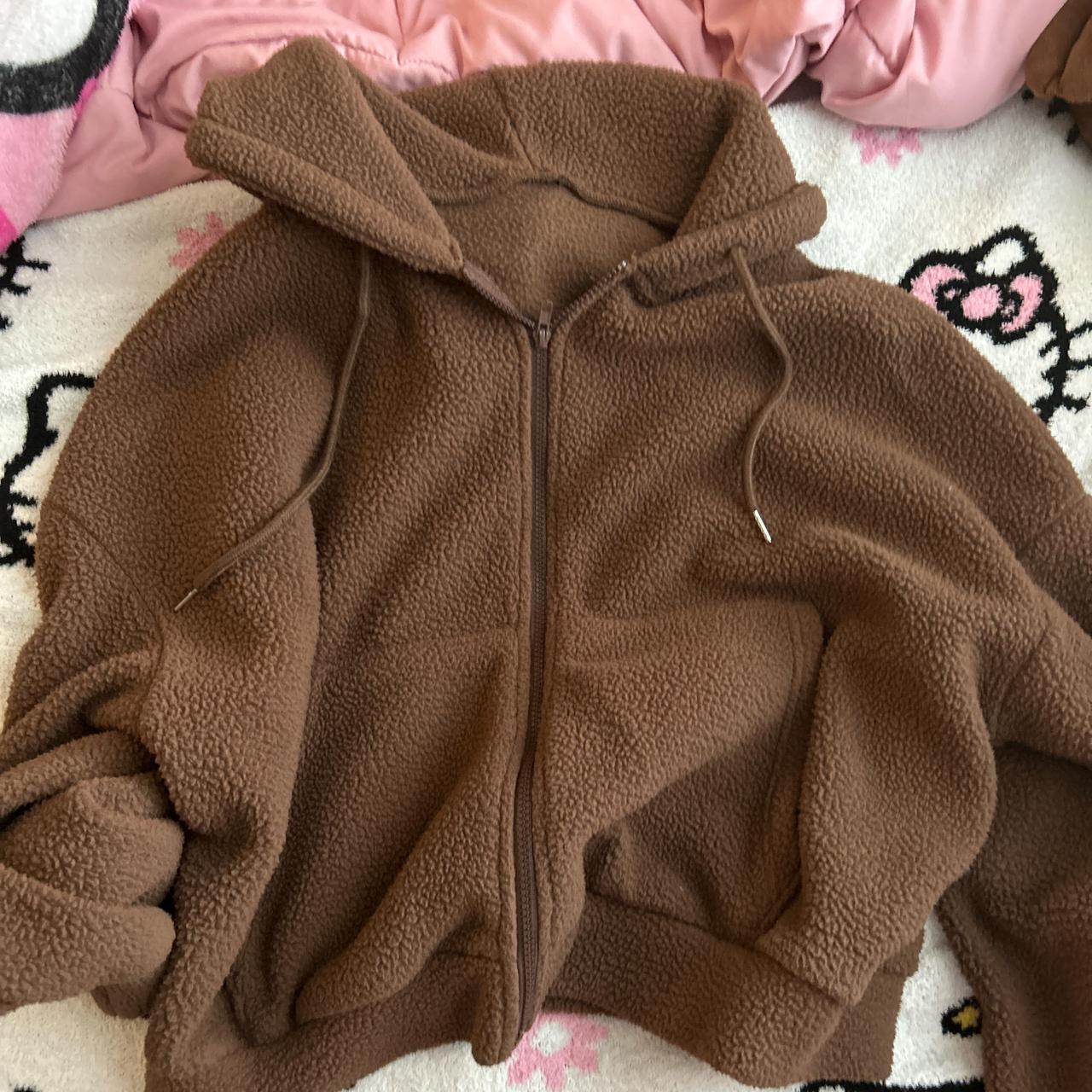 one size skims dupe fluffy brown oversized cropped... - Depop
