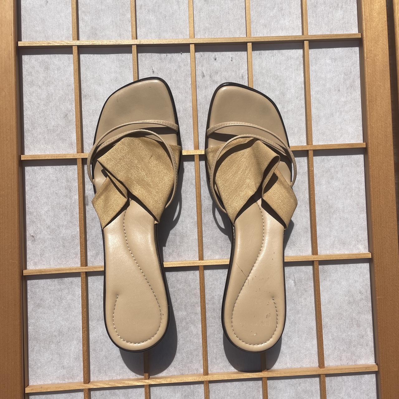 Beautiful sandy square toed sandals - Depop