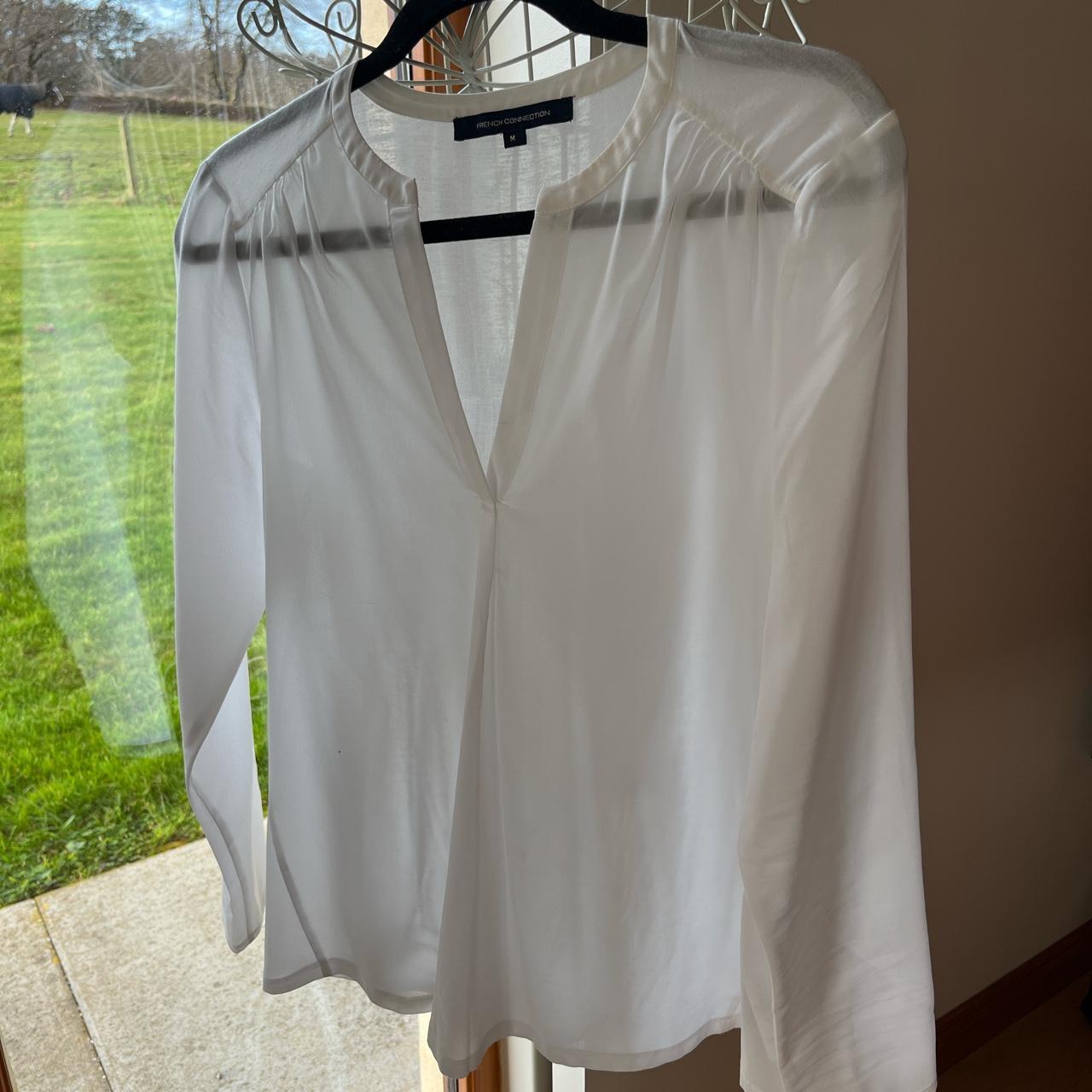 French connection white blouse - Depop