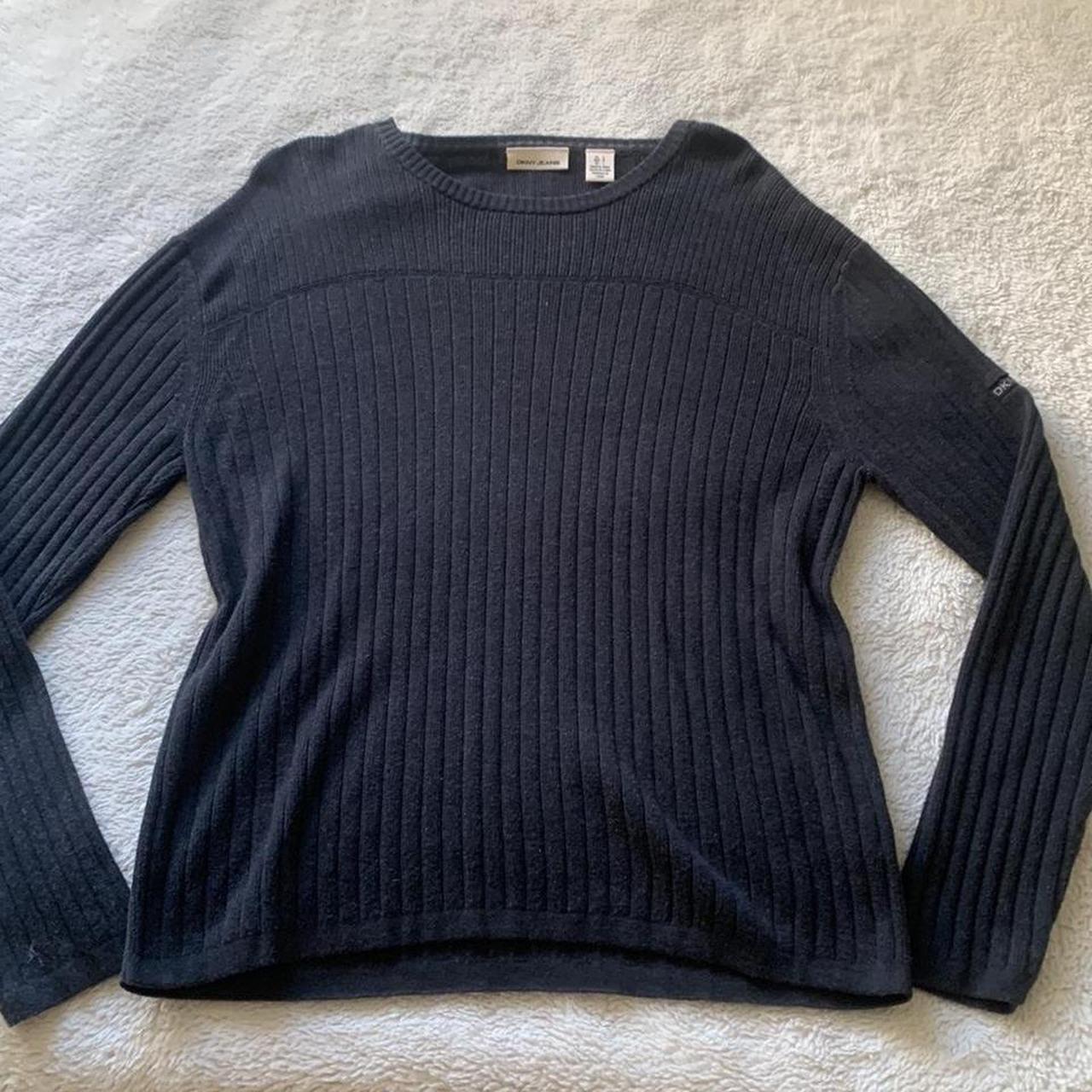 DKNY y2k grunge/skater style Sweater simple ribbed... - Depop