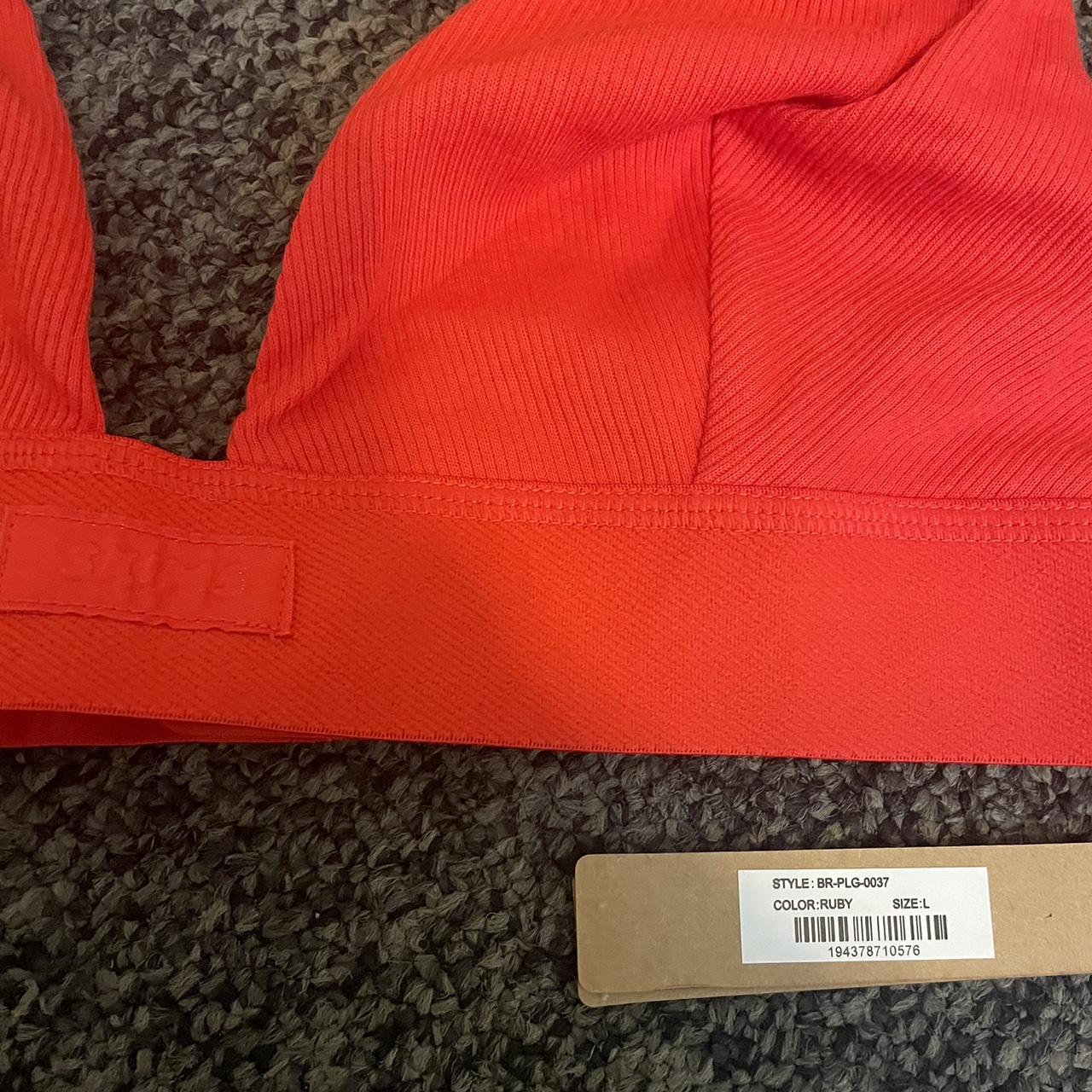 Skims Cotton Plunge Bralette Ruby Brand new with... - Depop