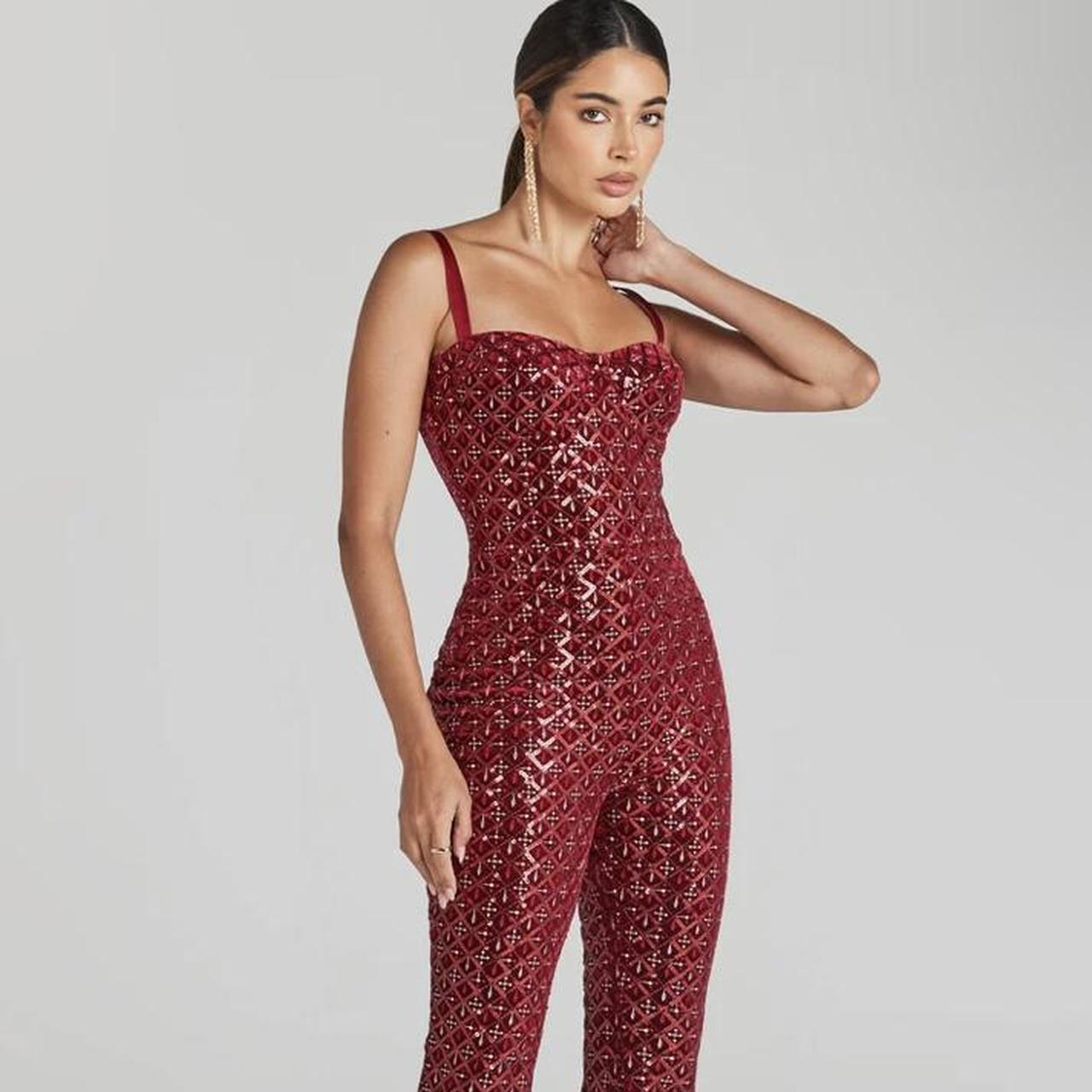 Nadine Merabi red jumpsuit - Depop