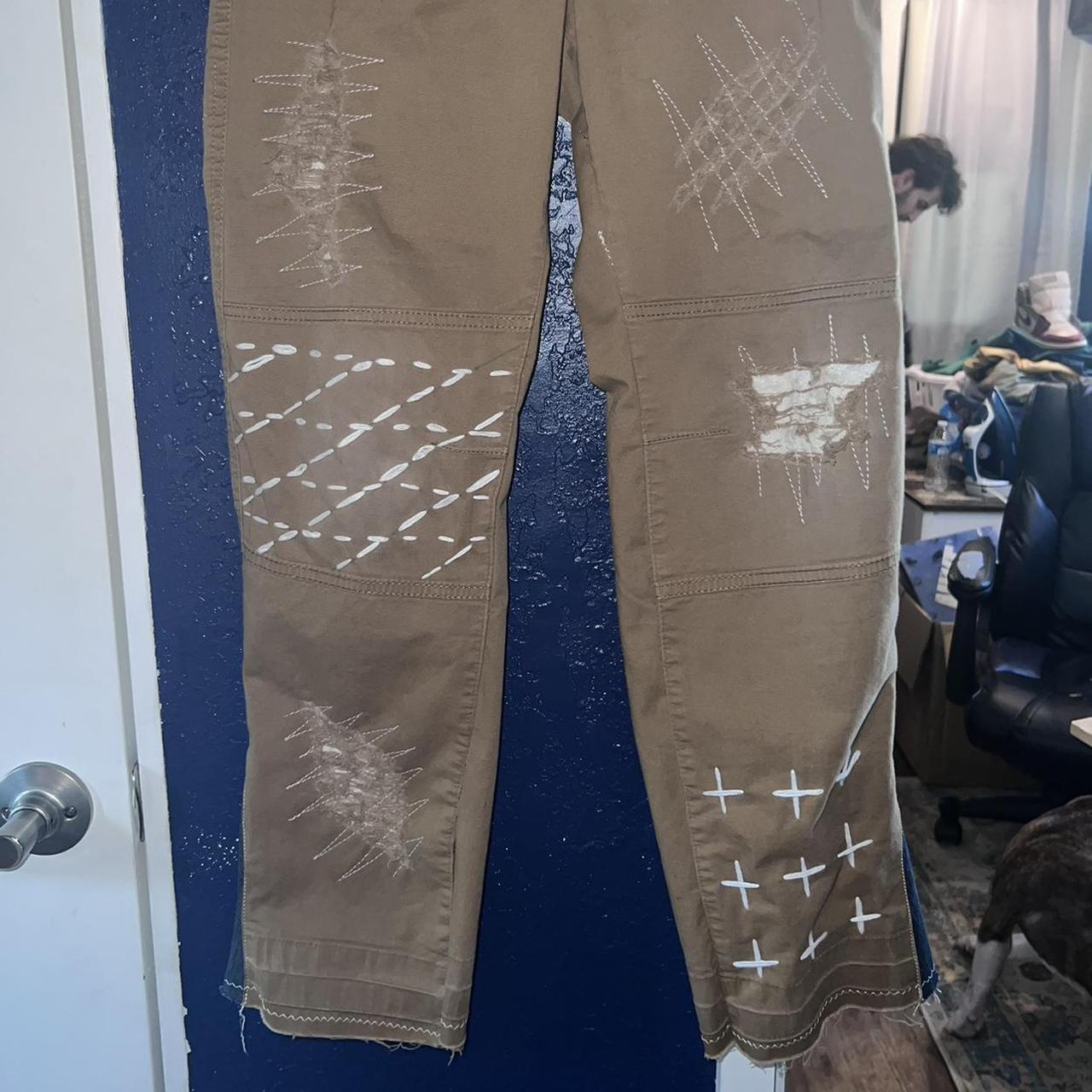 ♻️ CUSTOM UPCYCLED PANTS ♻️ we just recently upcycled... - Depop