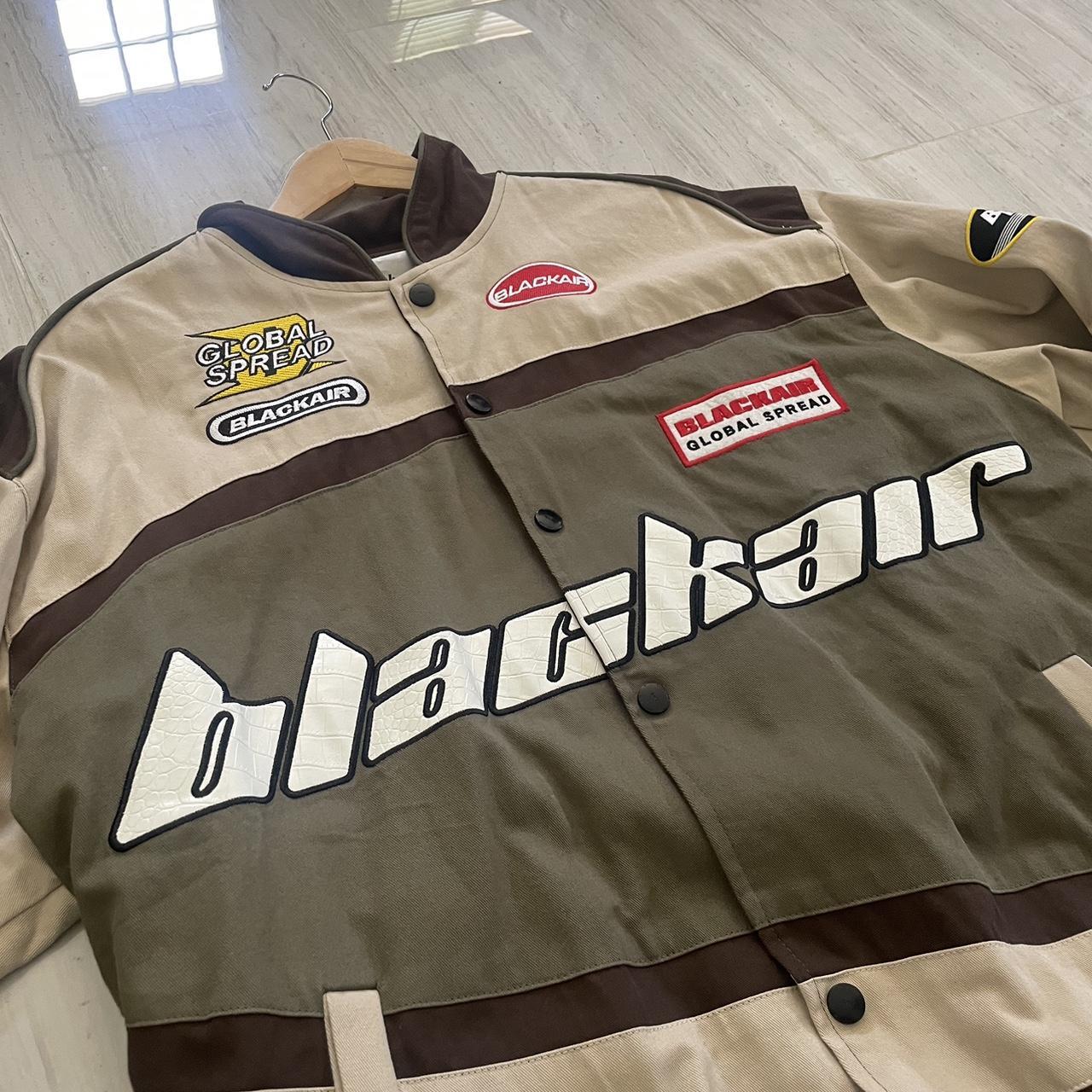 Black Air Racing Jacket Brown/Green Size XL - Depop