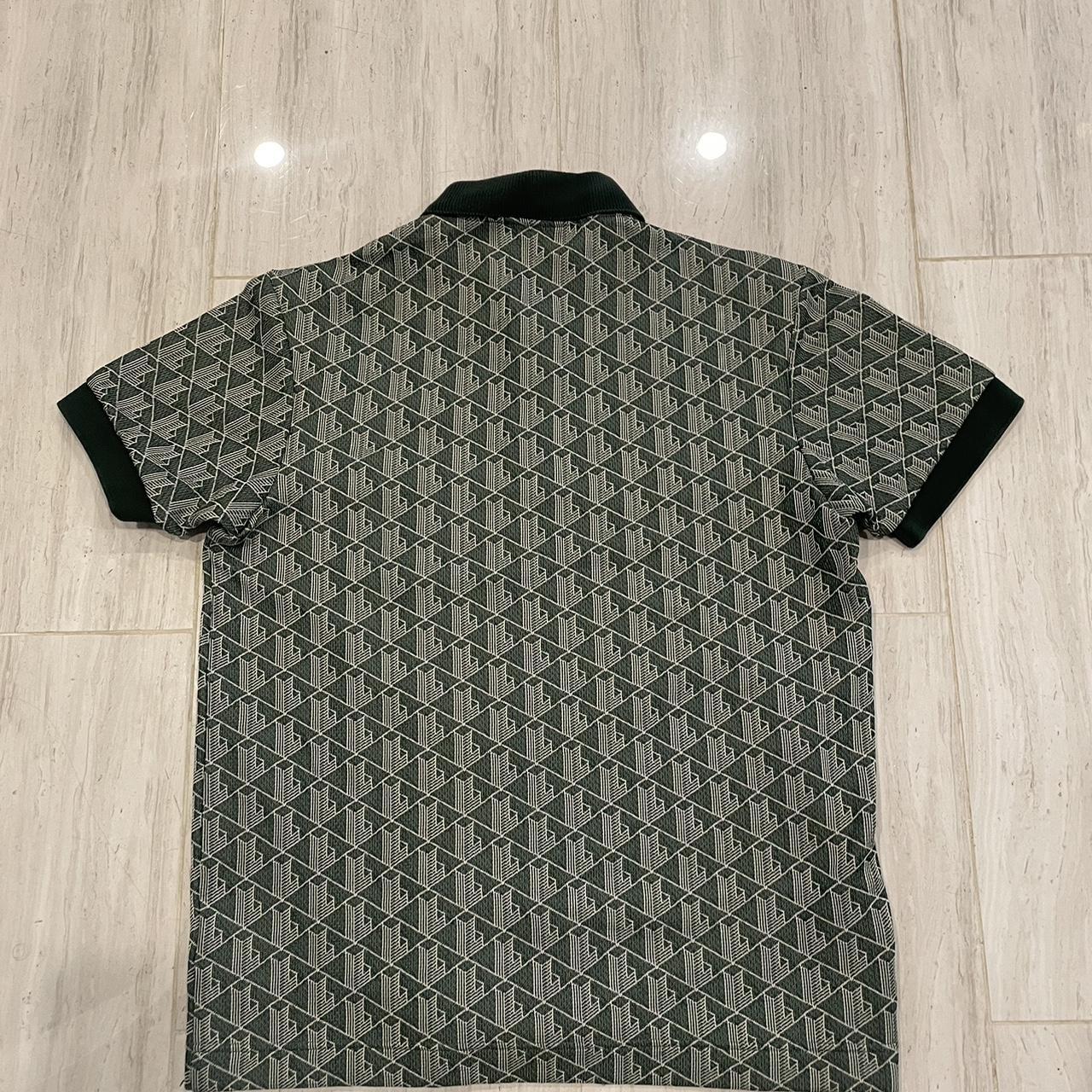 Lacoste Polo Shirt Green Monogram Size Medium - Depop