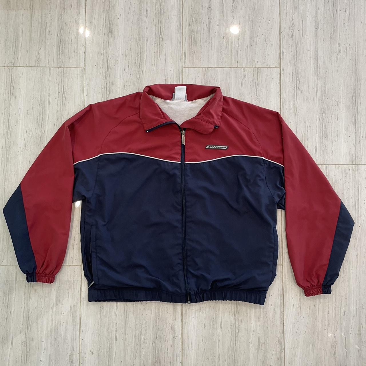 Reebok Vintage Windbreaker Sports Jacket Red and... - Depop