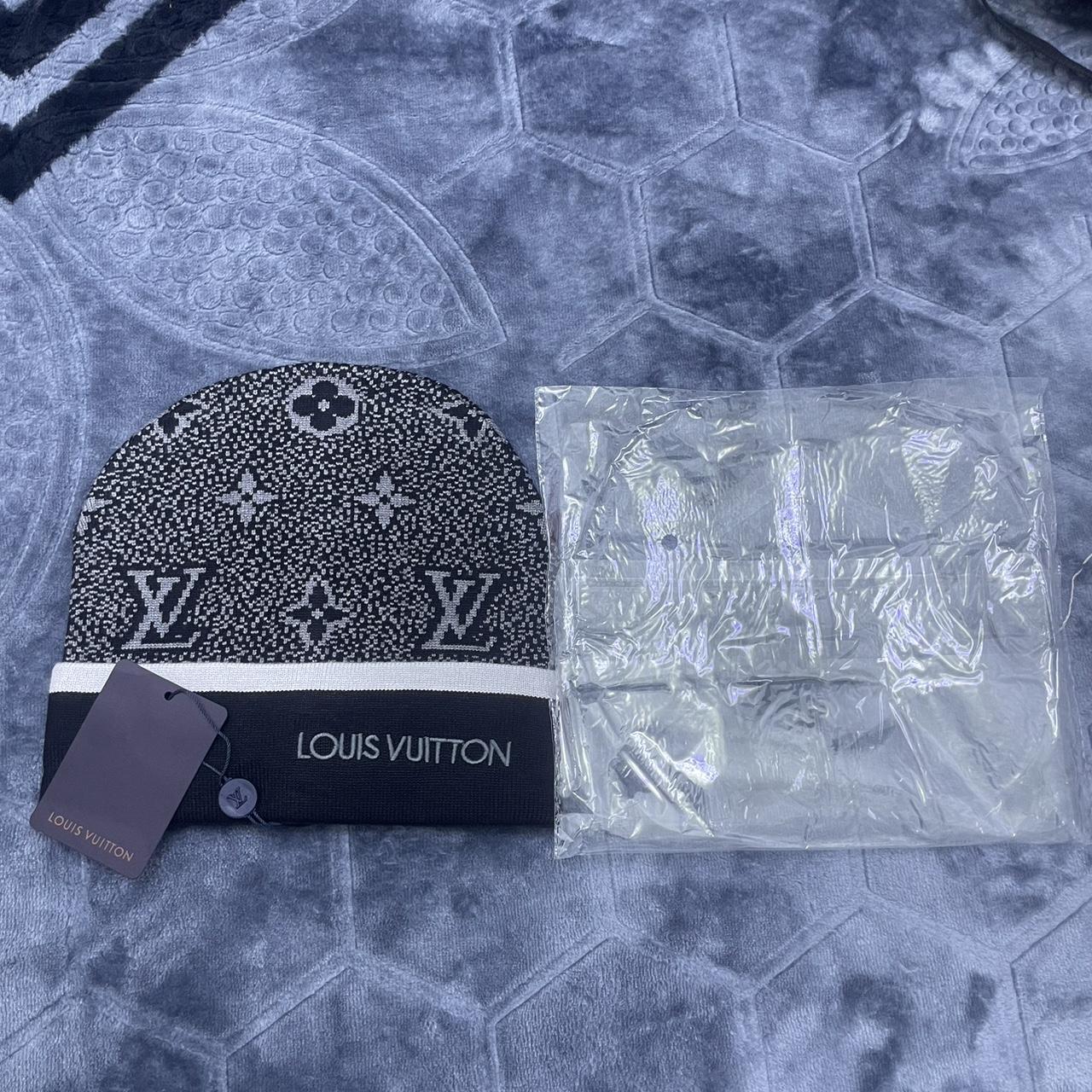 Grey LV monogram beanie High quality Brand new | Depop