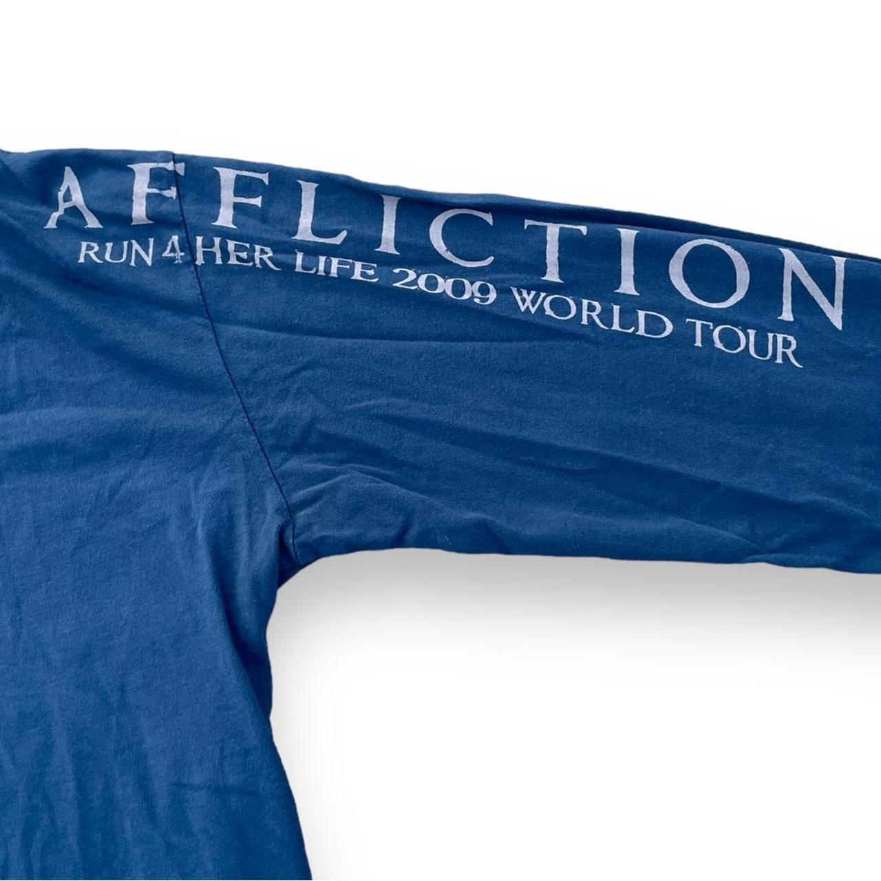 Affliction Men's Navy and Blue T-shirt | Depop