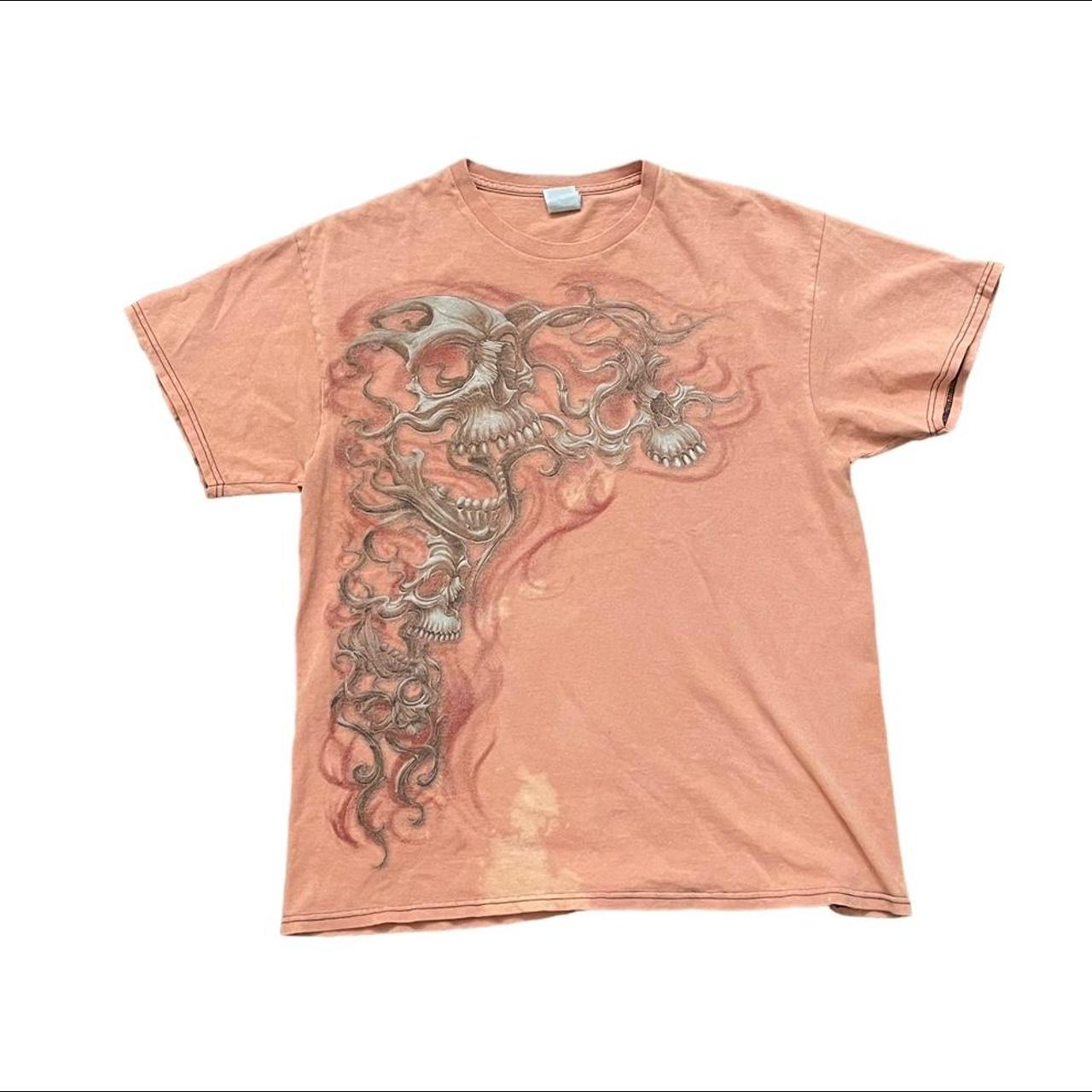 CYBER GRUNGE Y2K PEACH SKULLS JUICY J STYLE T SHIRT... - Depop