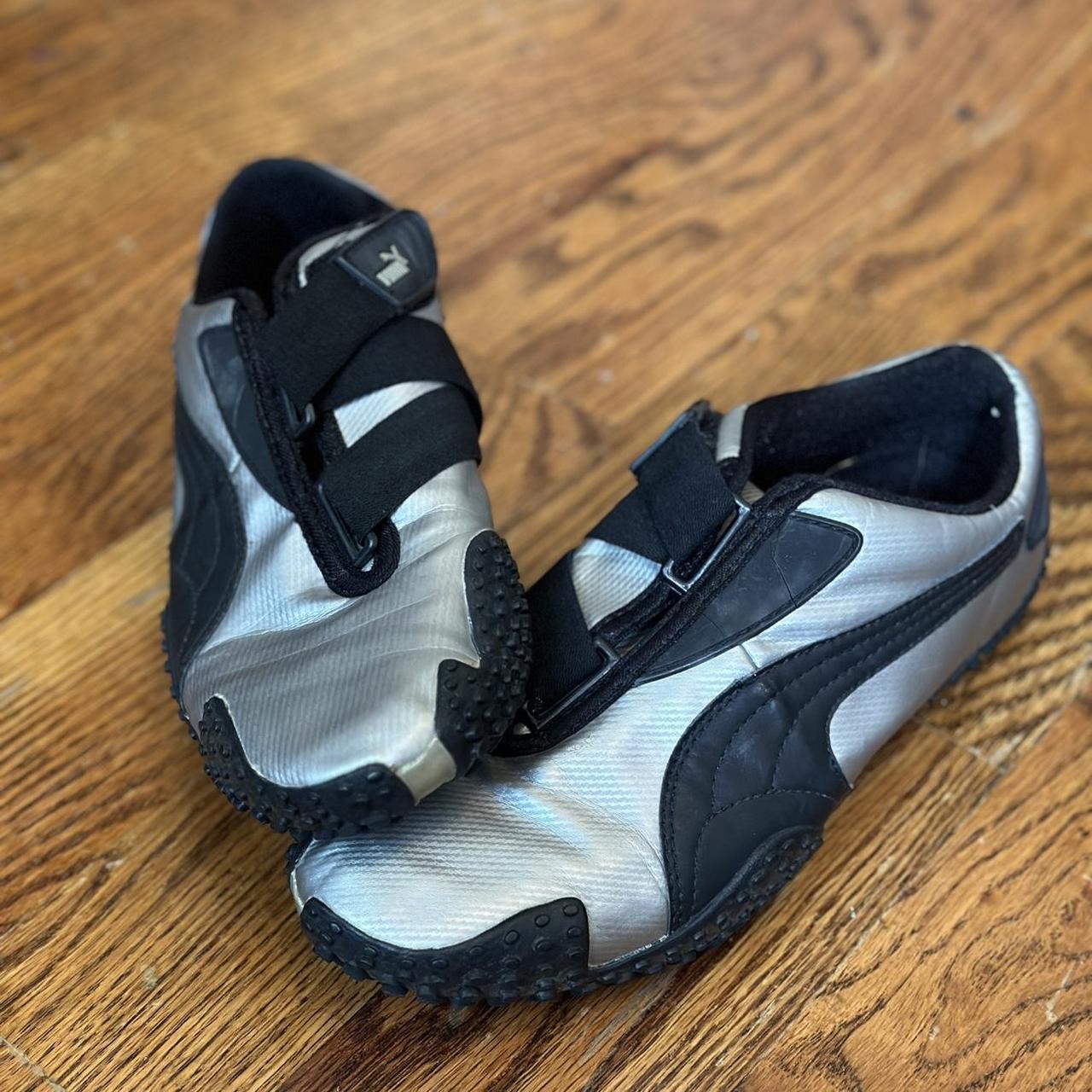 Vintage silver puma mostro sneakers Slight cracking... - Depop