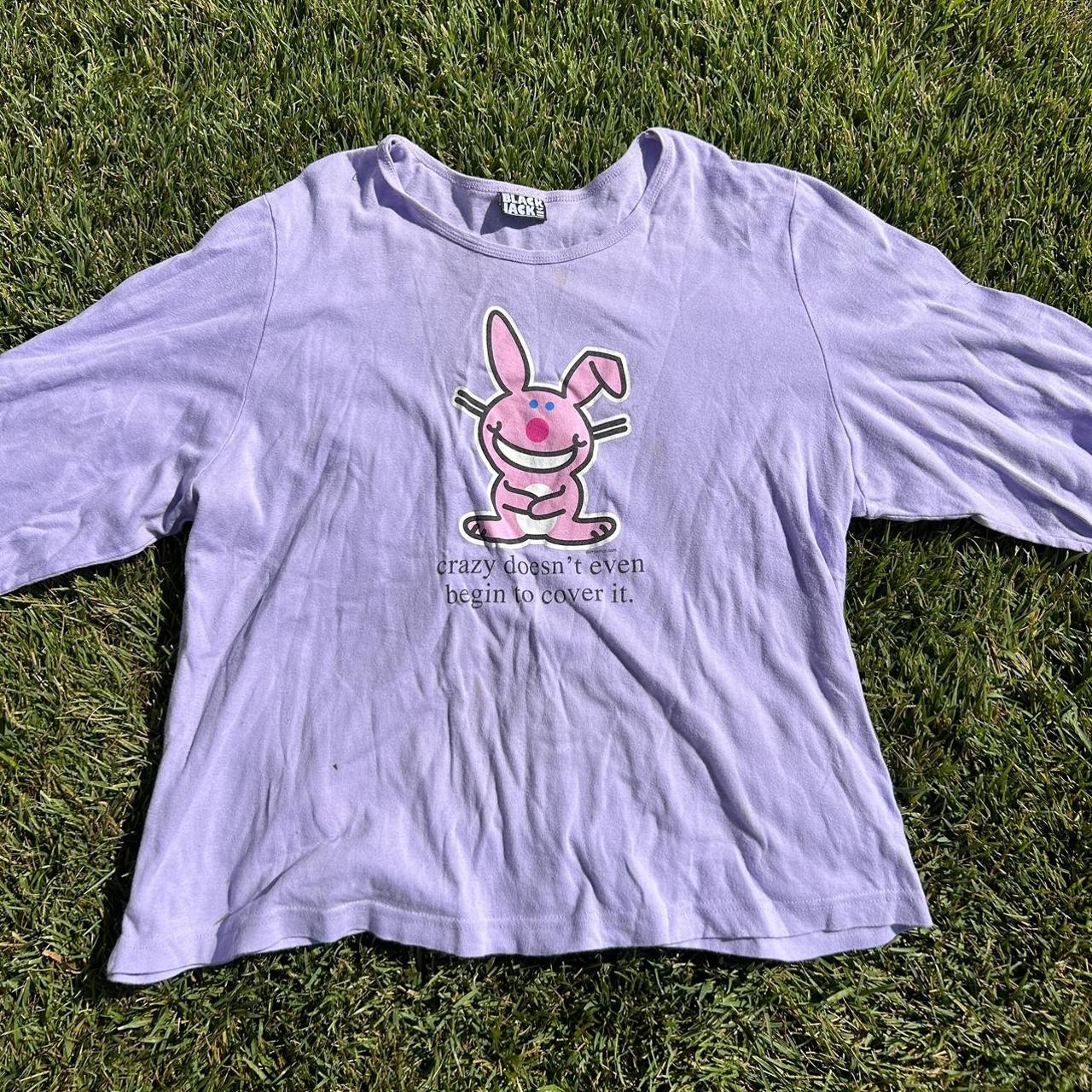 vintage y2k happy bunny long sleeved tee size xxl... - Depop