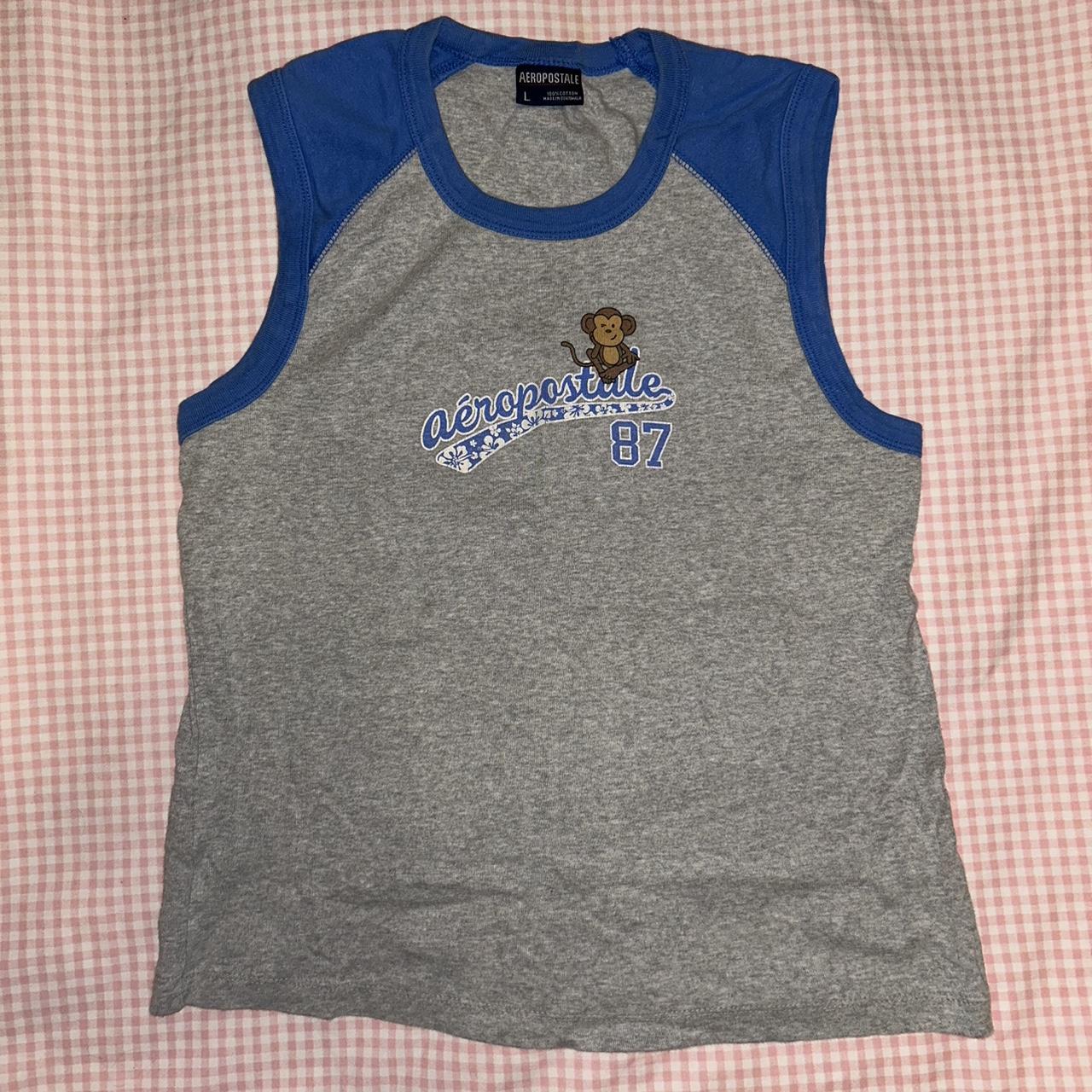 vintage 2000s aeropostale monkey tank top size... - Depop