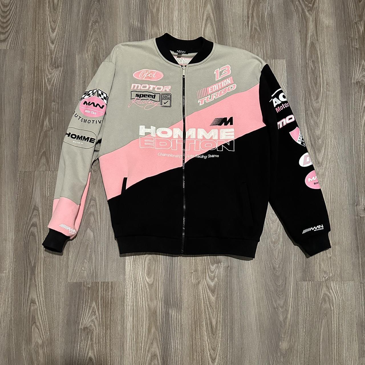 Boohoo racing pink jacket. - Depop