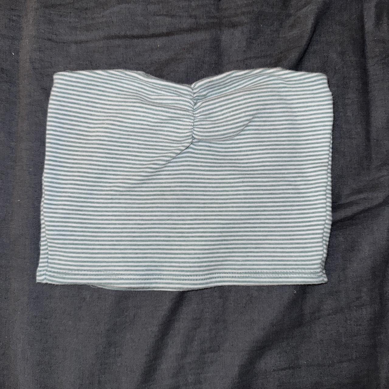 White and blue striped tube top pacsun/brandy #tubetop - Depop