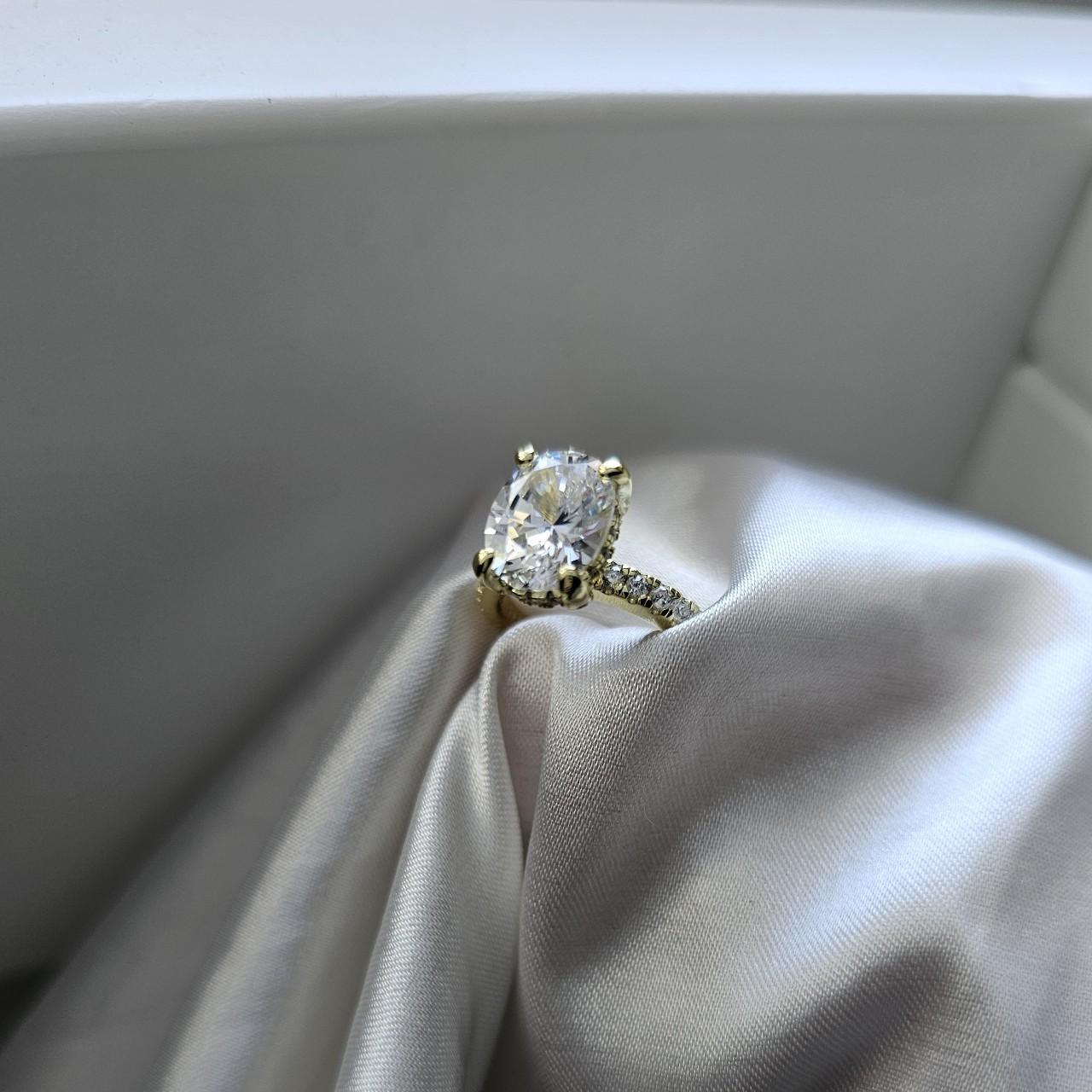 3ct 925 Sterling silver ring, oval cut cubic... - Depop