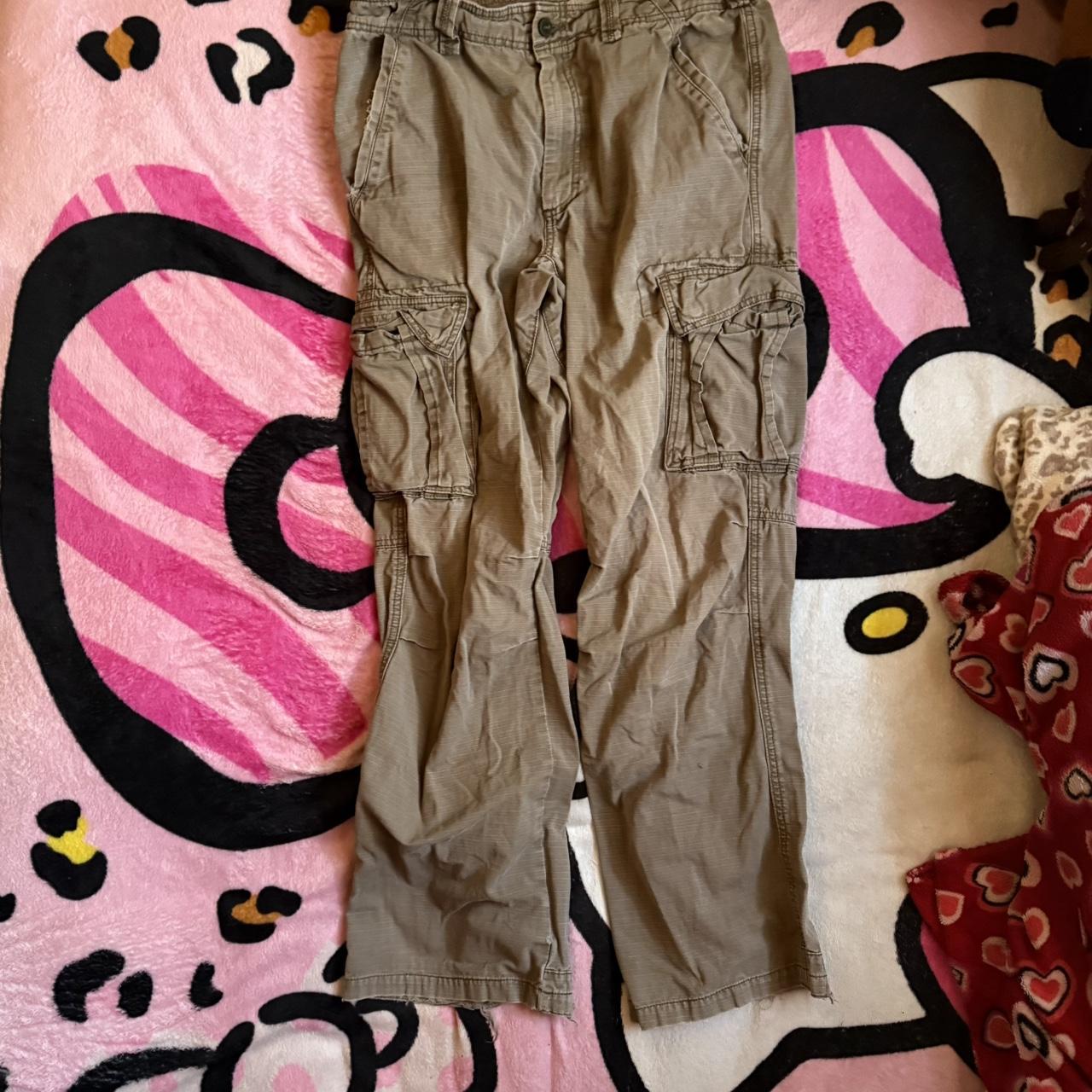 EMS tan cargo pants -size 34 -pretty worn as these... | Depop
