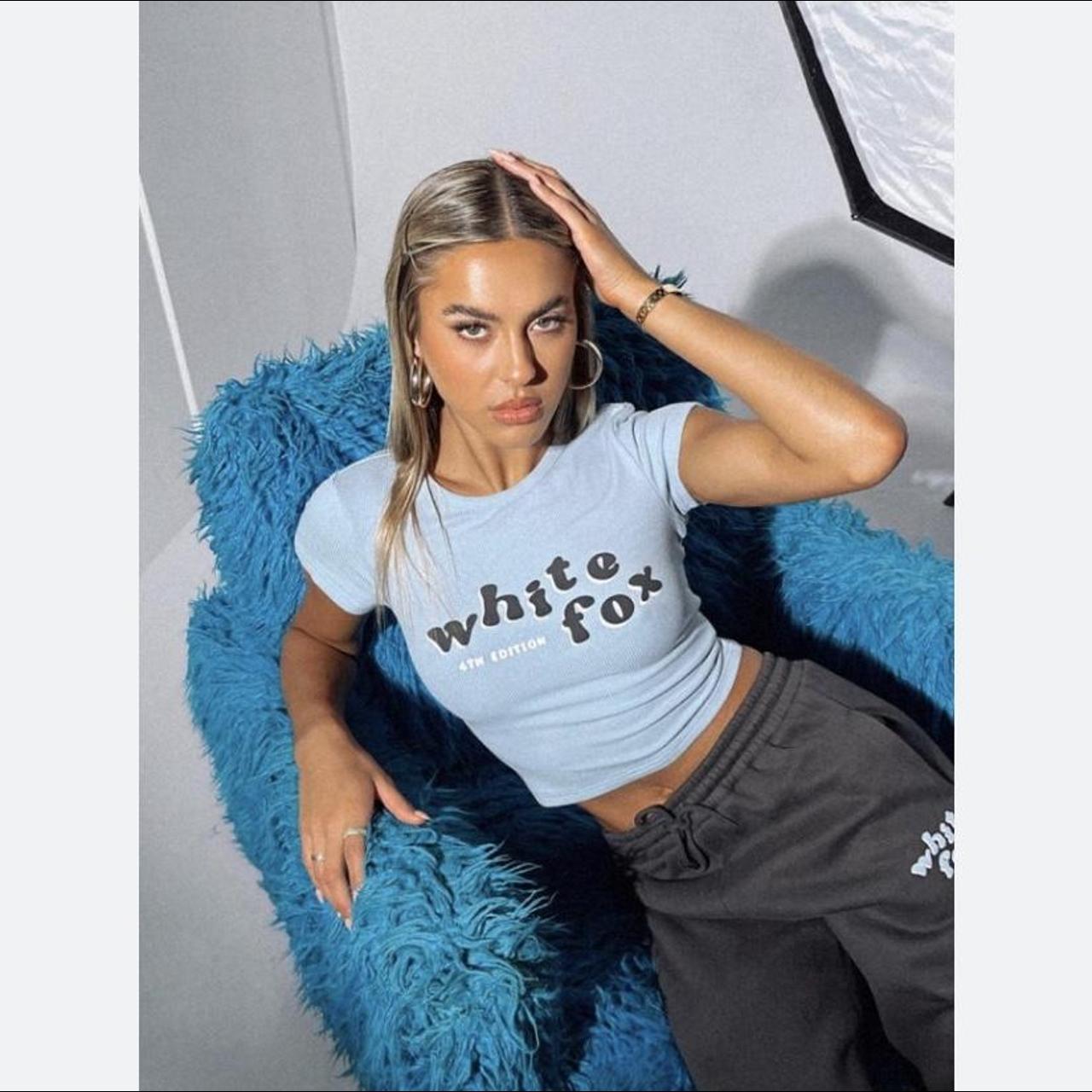 White fox baby tee top Size 10 $10 Only been worn once - Depop