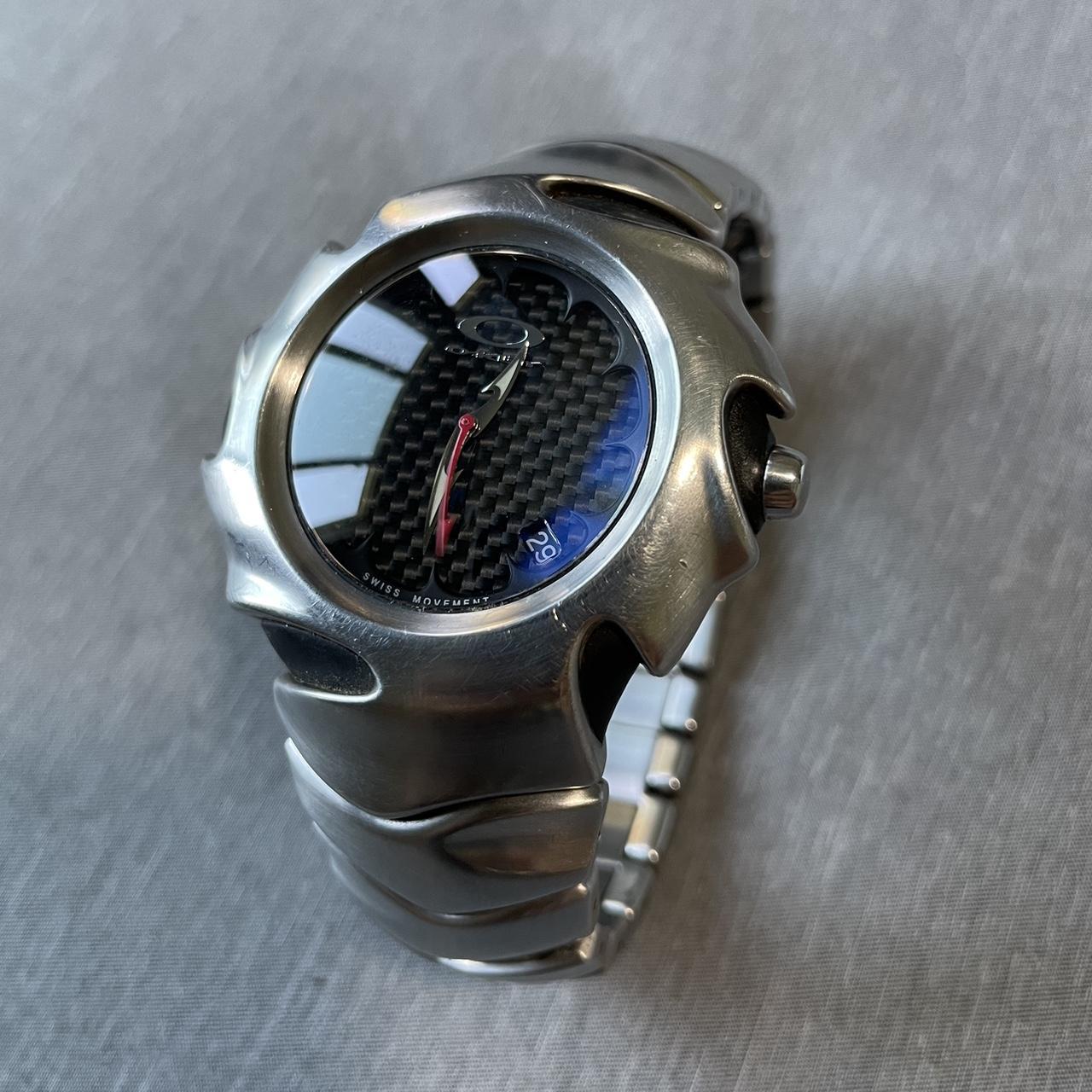 OAKLEY BLADE 2 SWISS WATCH Brushed Carbon Fiber Dial... - Depop