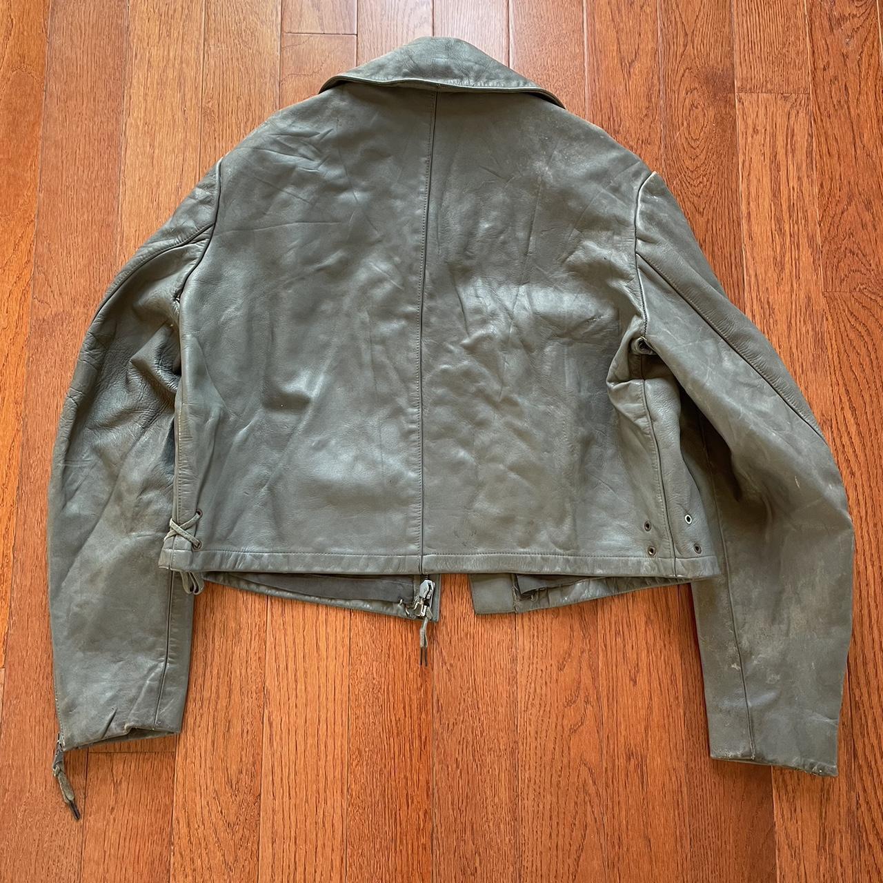 German BM Cropped Submarine Leather Jacket... - Depop