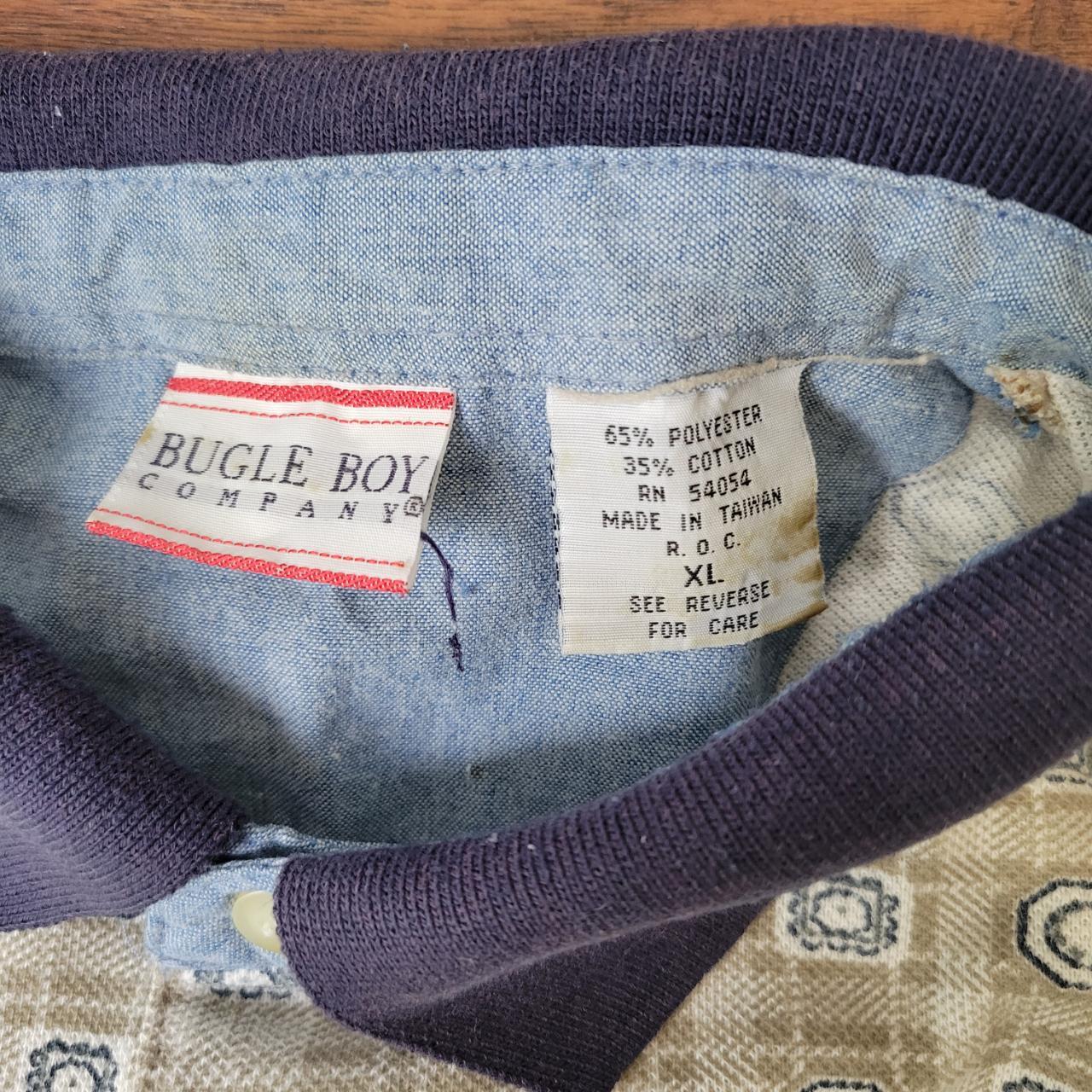 BUGLE BOY Beige Navy Blue Plaid Patterned Polo Shirt... - Depop