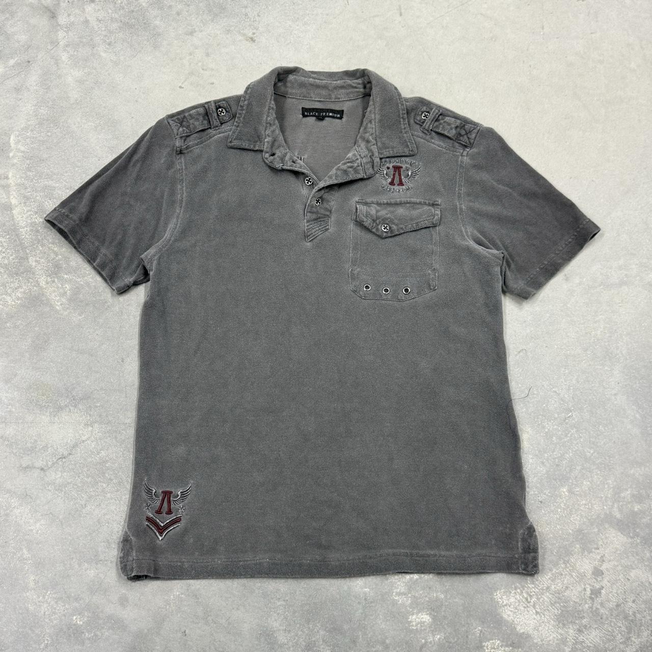 Y2k Affliction Black Label Polo Shirt Medium 28 x... - Depop