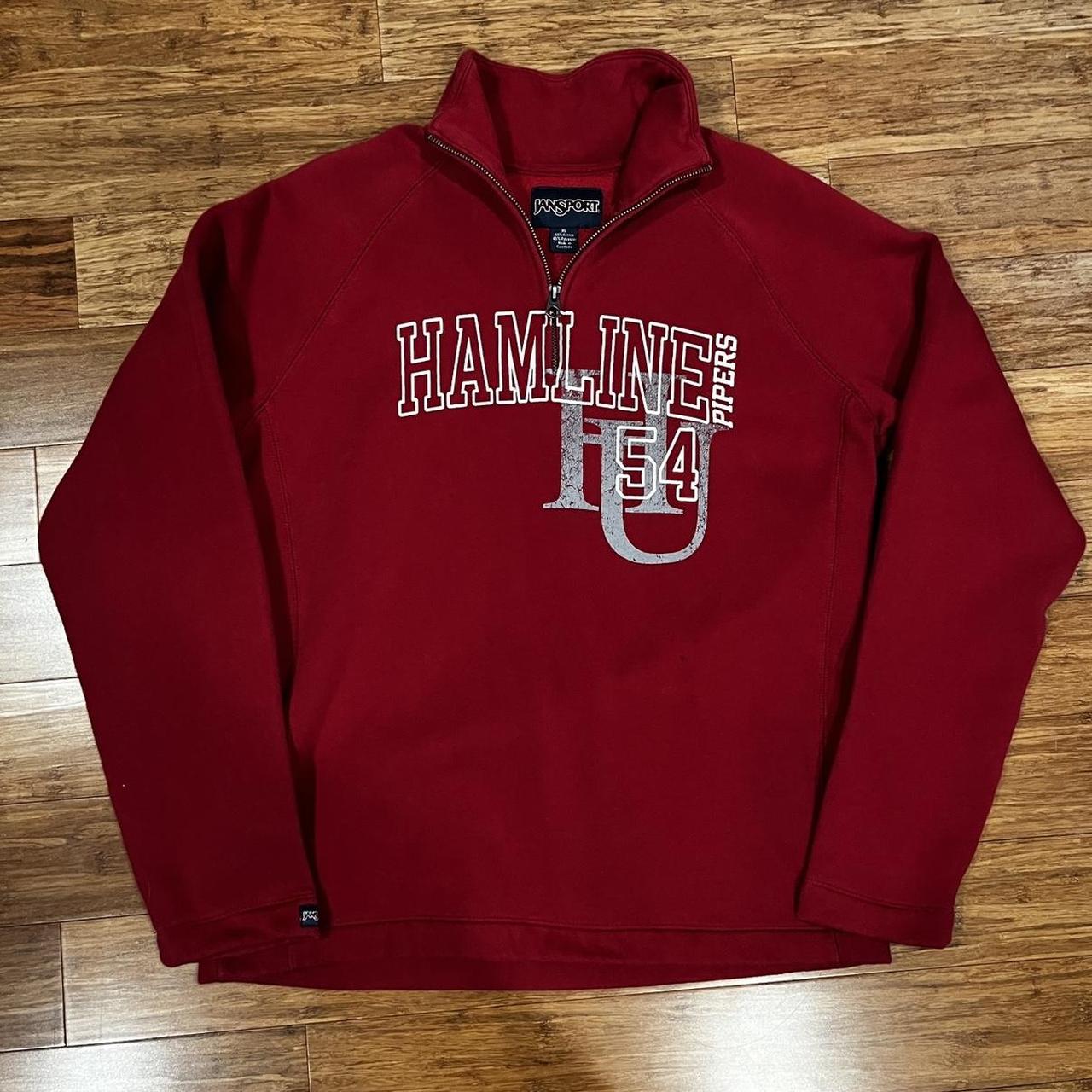 Vintage Hamline Quarter-Zip-red, size S, good... - Depop