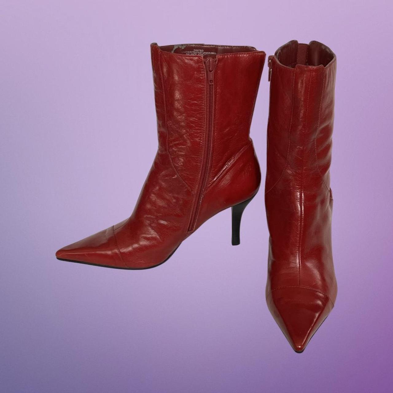 Vintage Stiletto Red Boots | Size 7 | Nine West 🧨... - Depop