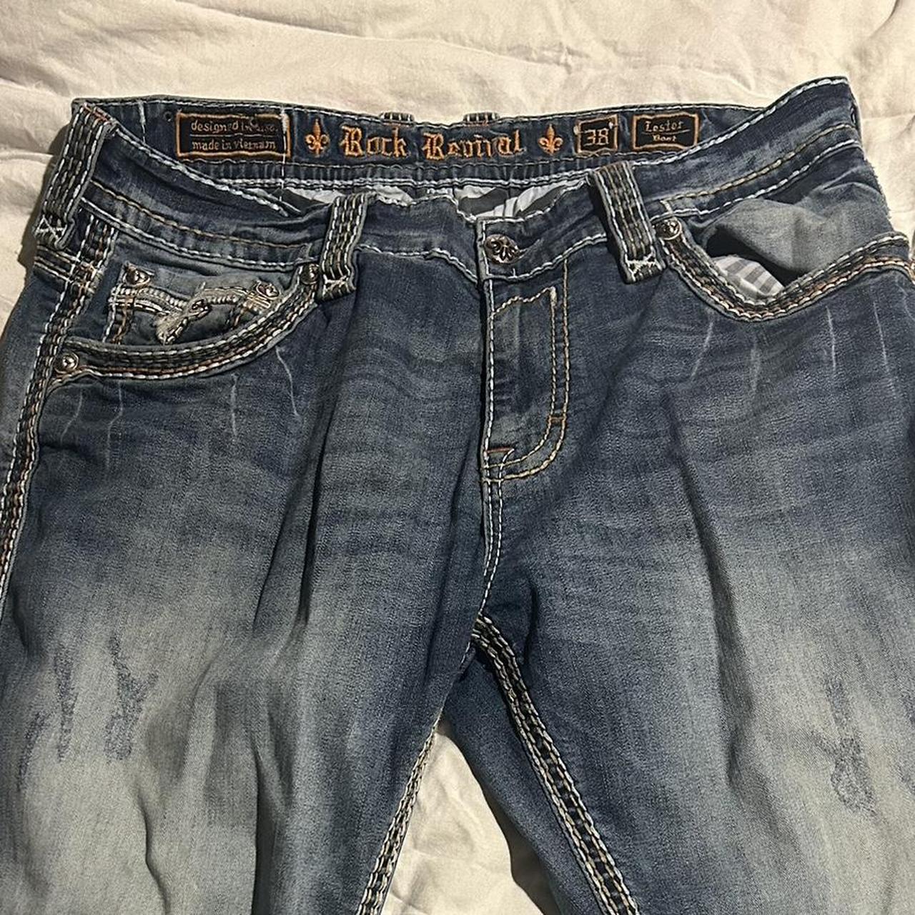 FIRE ROCK REVIVAL JEANS HELLA BAGGY #truereligion... - Depop