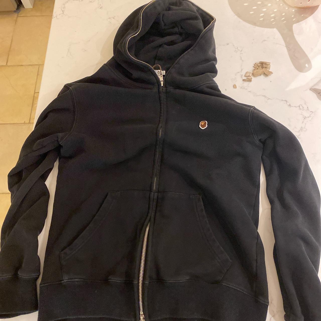 Bap full zip black hoodie . Label says medium but... - Depop