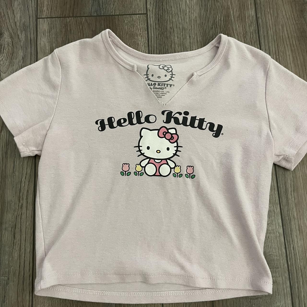 pink hello kitty crop top. only worn a couple times. - Depop