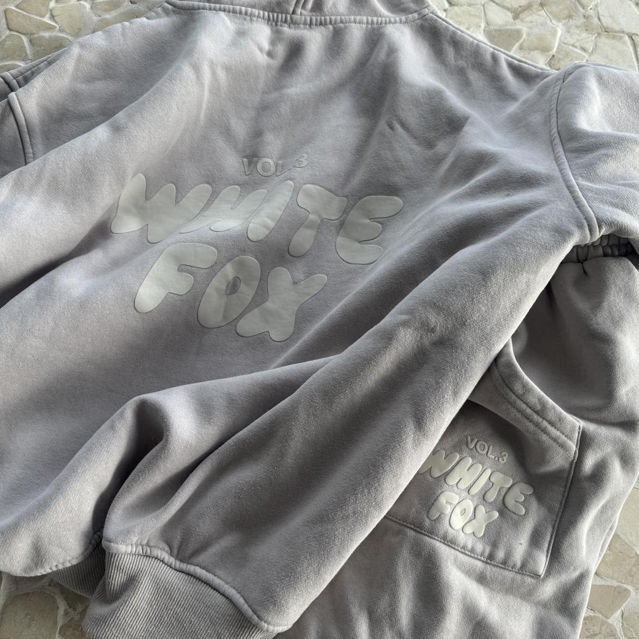 White fox grey tracksuit hoodie set $90 for set... - Depop