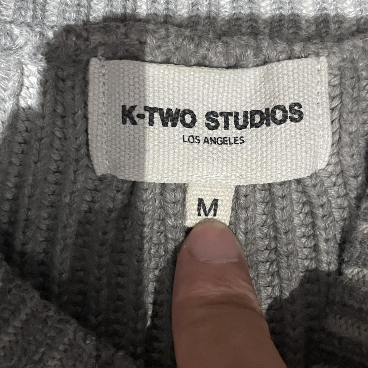 K-TWO Studios Grey Knit Medium Never worn Pit2Pit:... - Depop