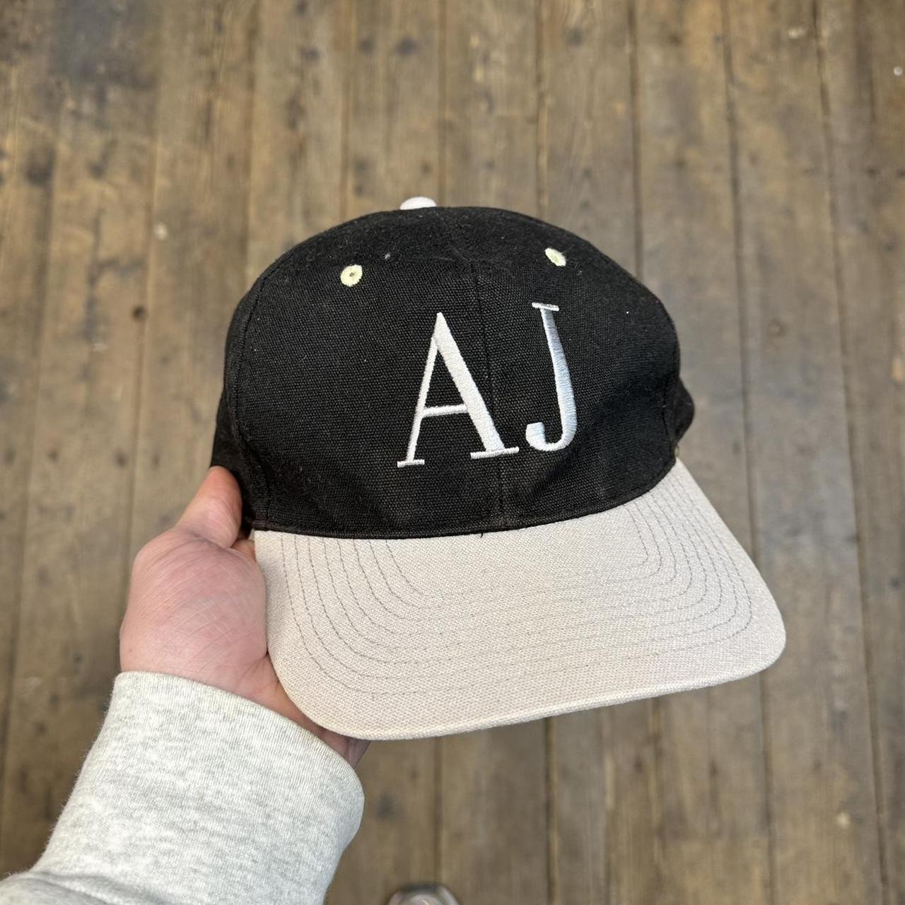 Armani Jeans AJ Cap Spellout USA Y2K Vintage Hat... - Depop
