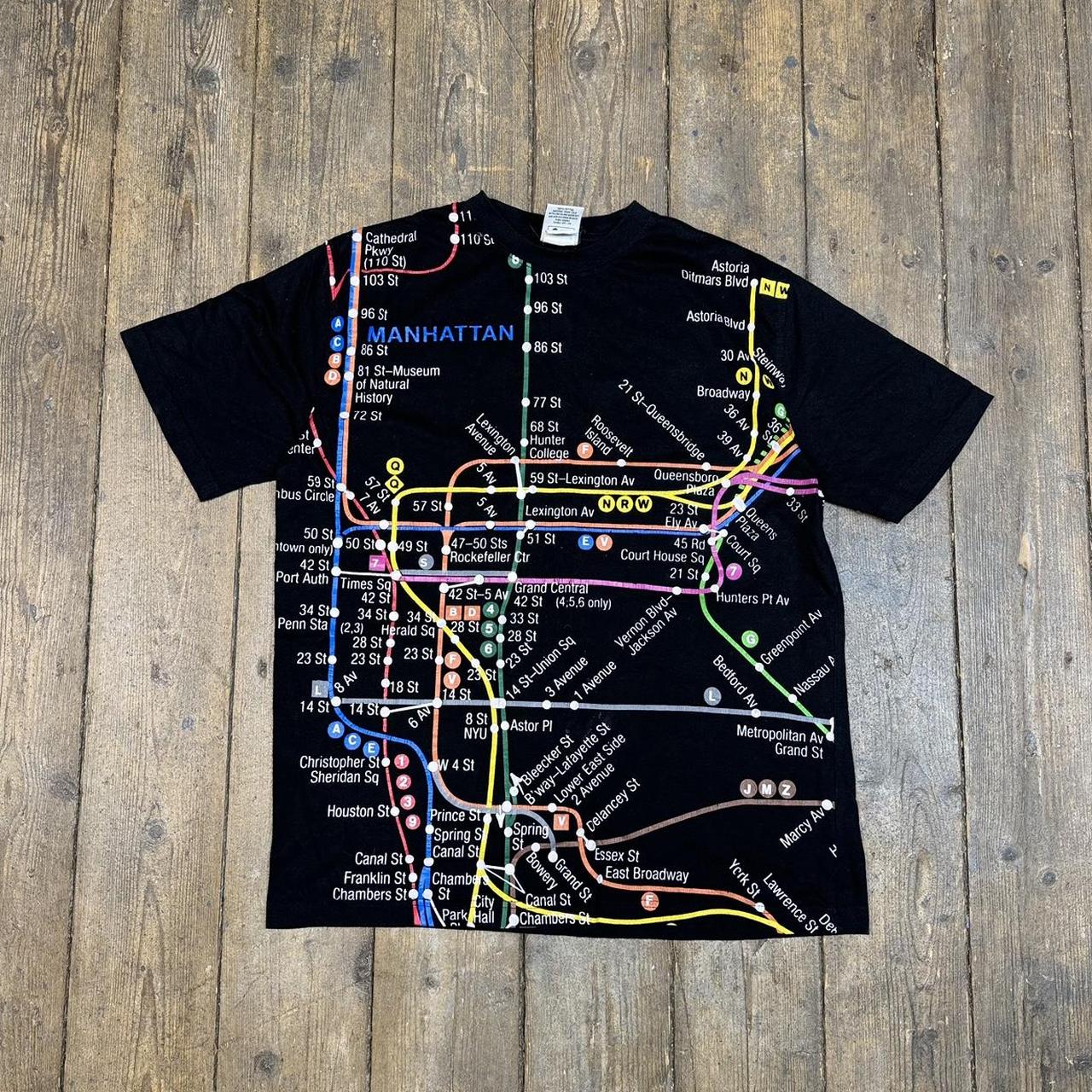 NYC Subway T-Shirt Underground Map USA Vintage 90s... - Depop