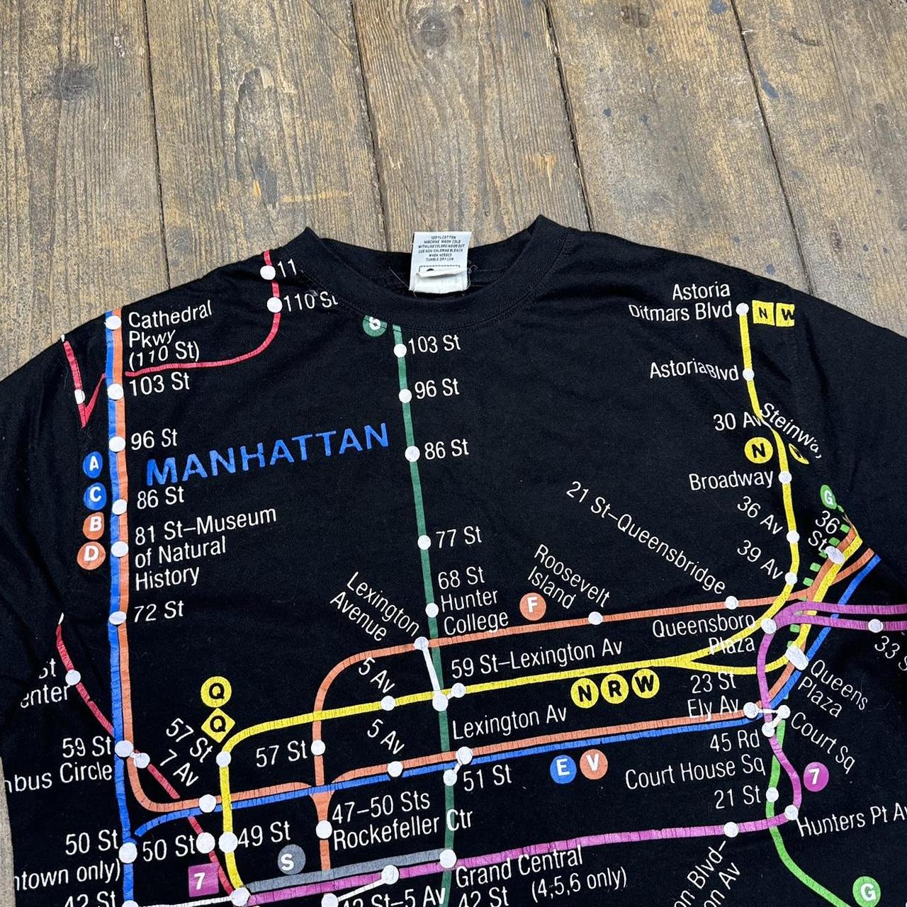 NYC Subway T-Shirt Underground Map USA Vintage 90s... - Depop