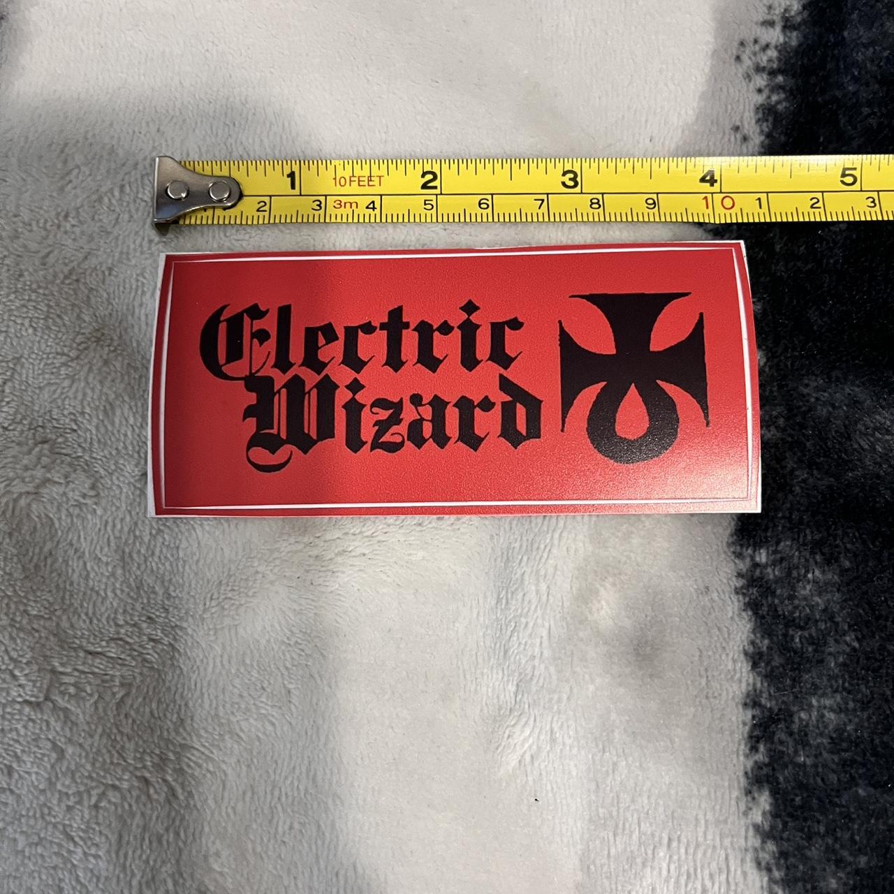 Electric Wizard - Logo Sticker Measurements shown in... - Depop